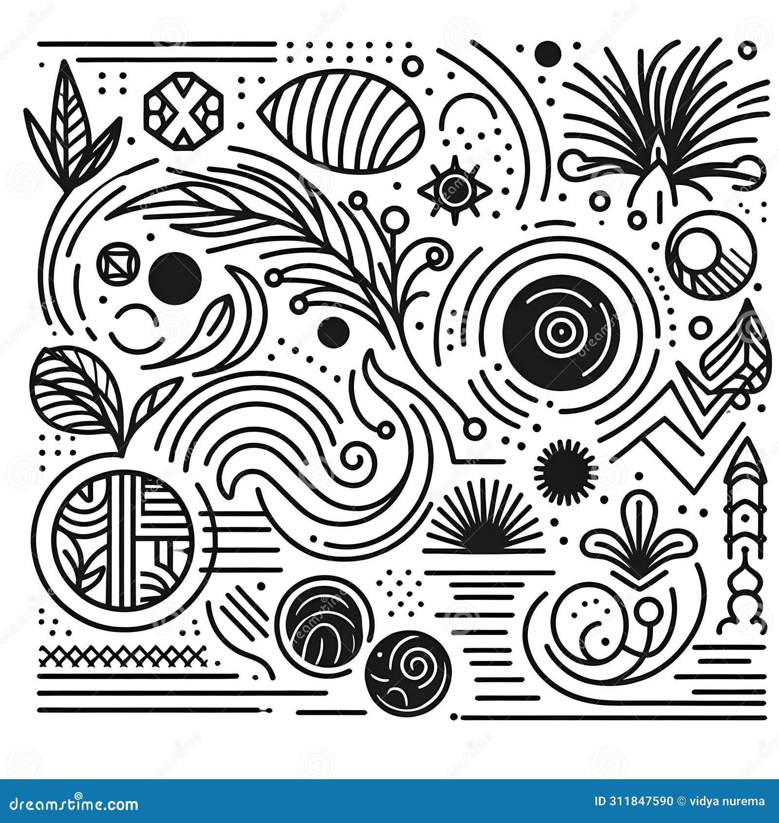 Random Line Art Visual Abstract Illustration Simple Stock Illustration ...