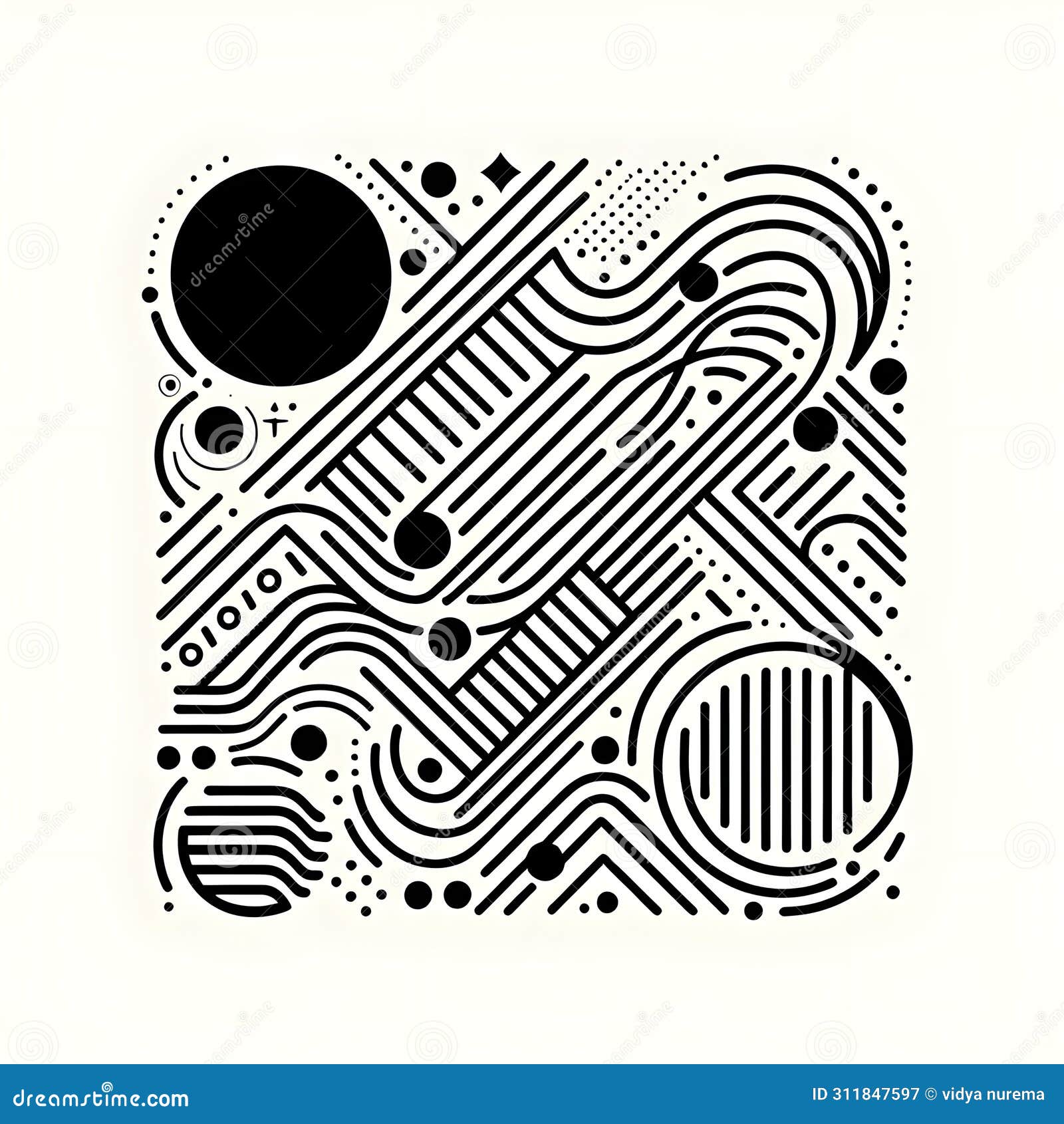 Random Line Artwork Visual Abstract Illustration Simple Stock ...