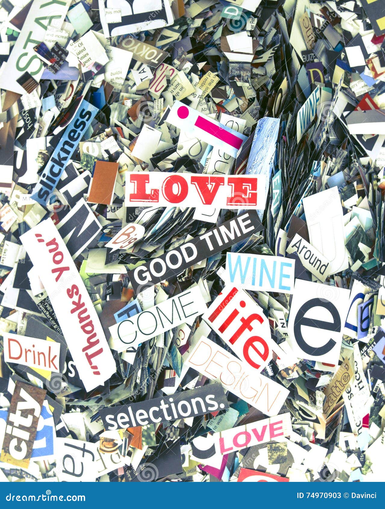 Random Magazine Words and Letters Stock Image - Image of design ...
