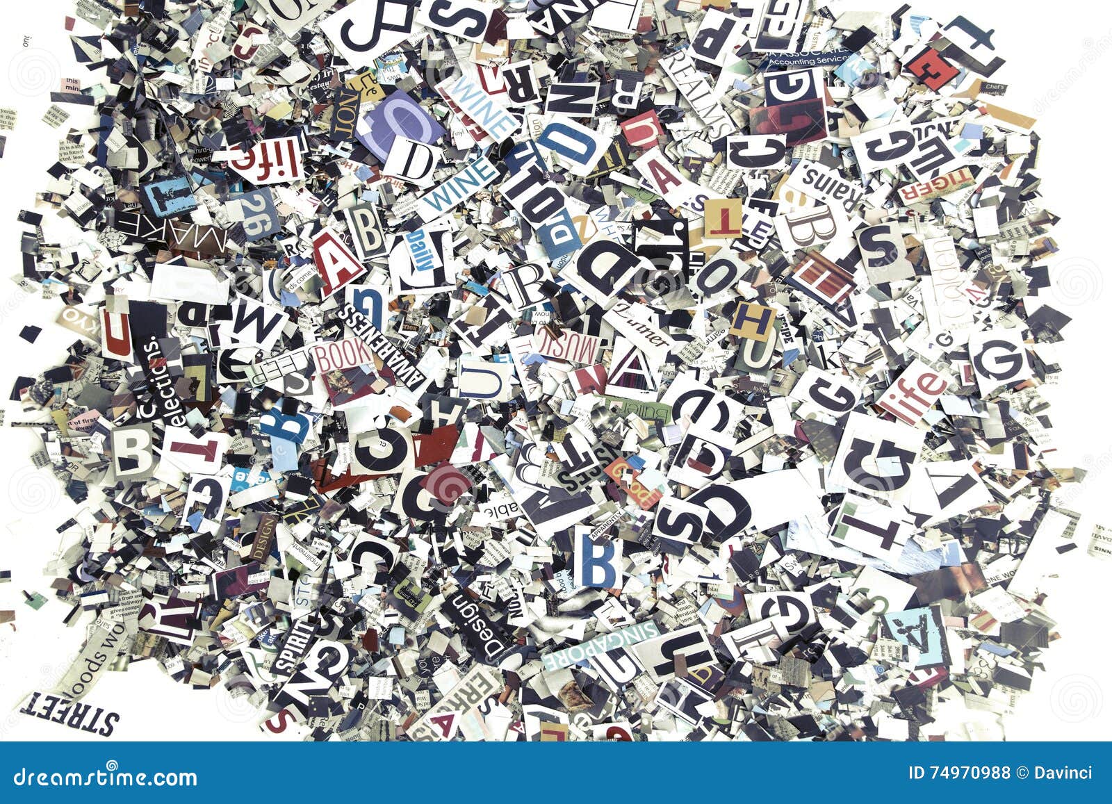 Random Magazine Words and Letters Stock Photo - Image of newsprint ...