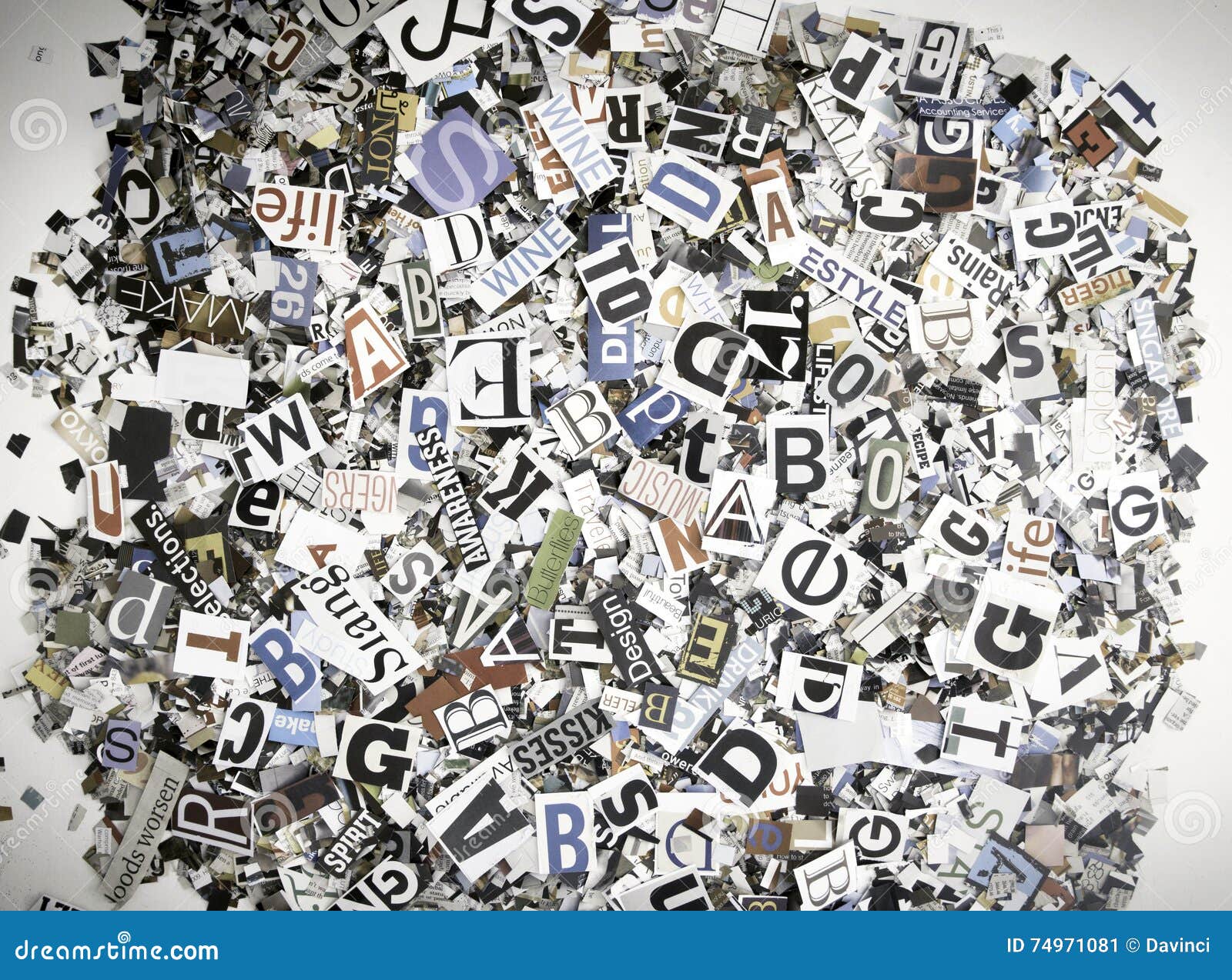 Random Magazine Words and Letters Stock Image - Image of newspaper ...