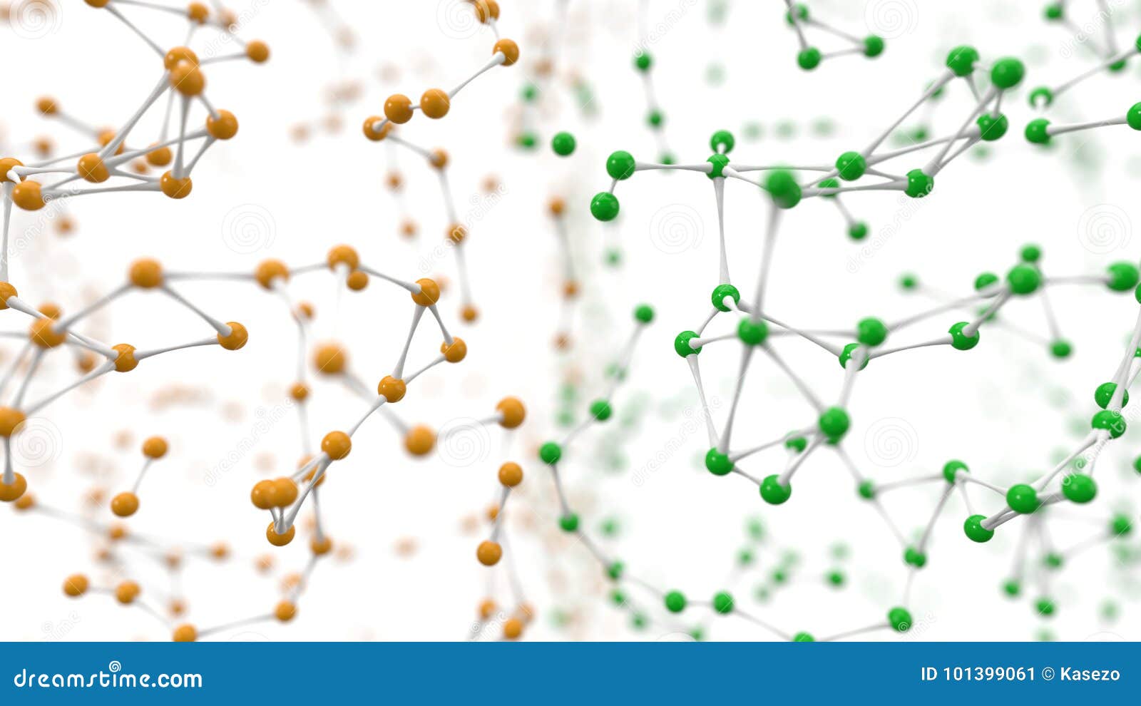 Random Molecule Models on White Background. 3d Illustration Stock ...