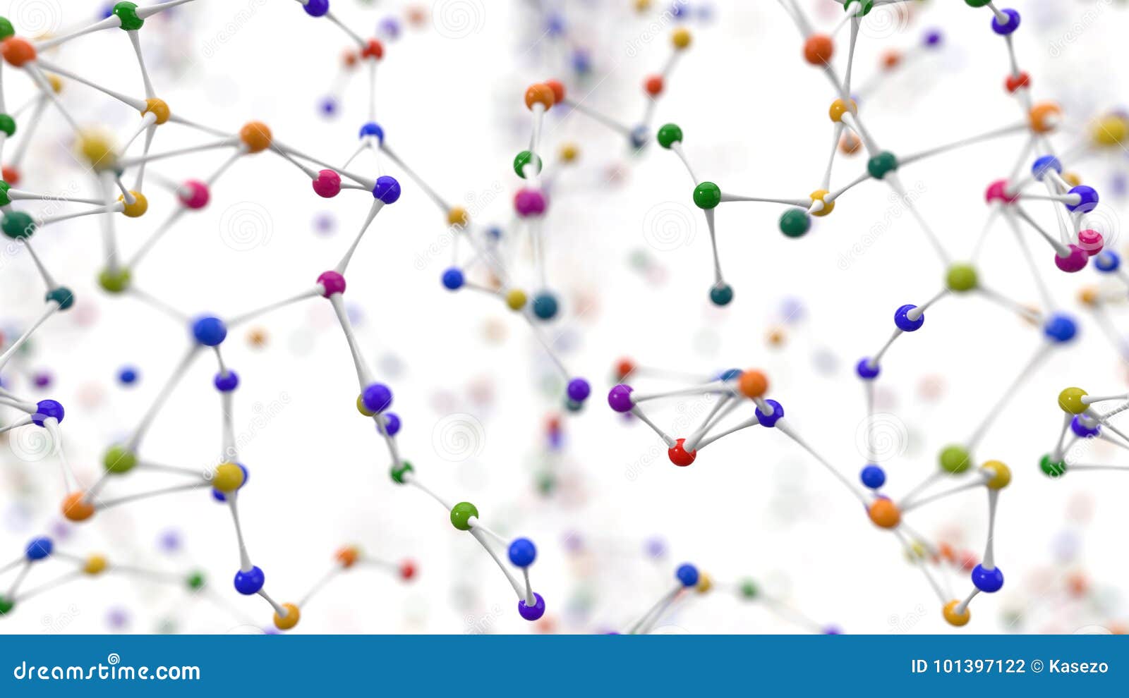 Random Molecule Models on White Background. Stock Illustration ...