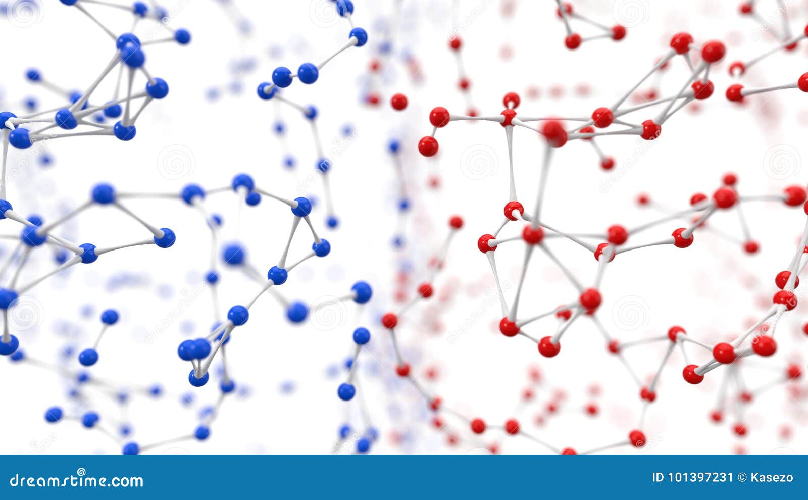 Random Molecule Models on White Background. Stock Illustration ...