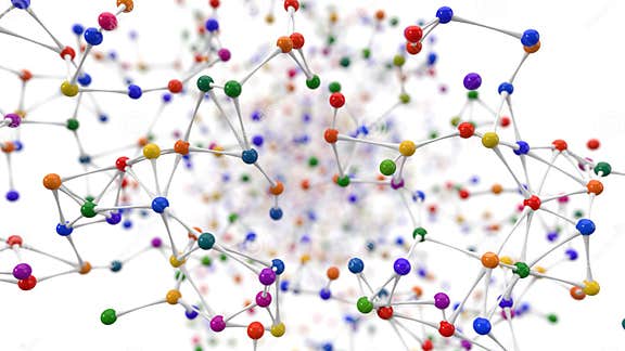 Random Molecule Models on White Background. Stock Illustration ...