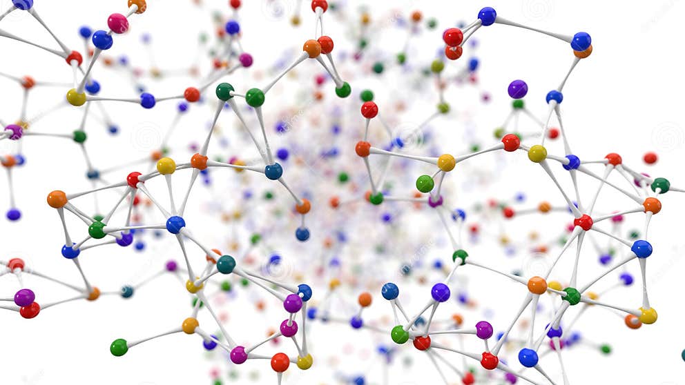 Random Molecule Models on White Background. Stock Illustration ...