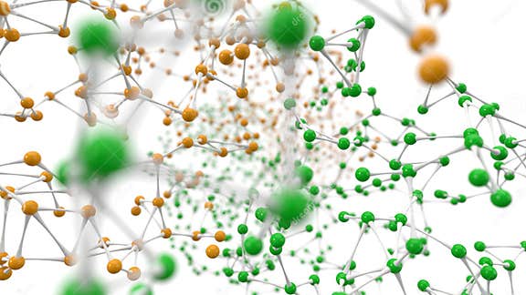 Random Molecule Models on White Background. Stock Illustration ...