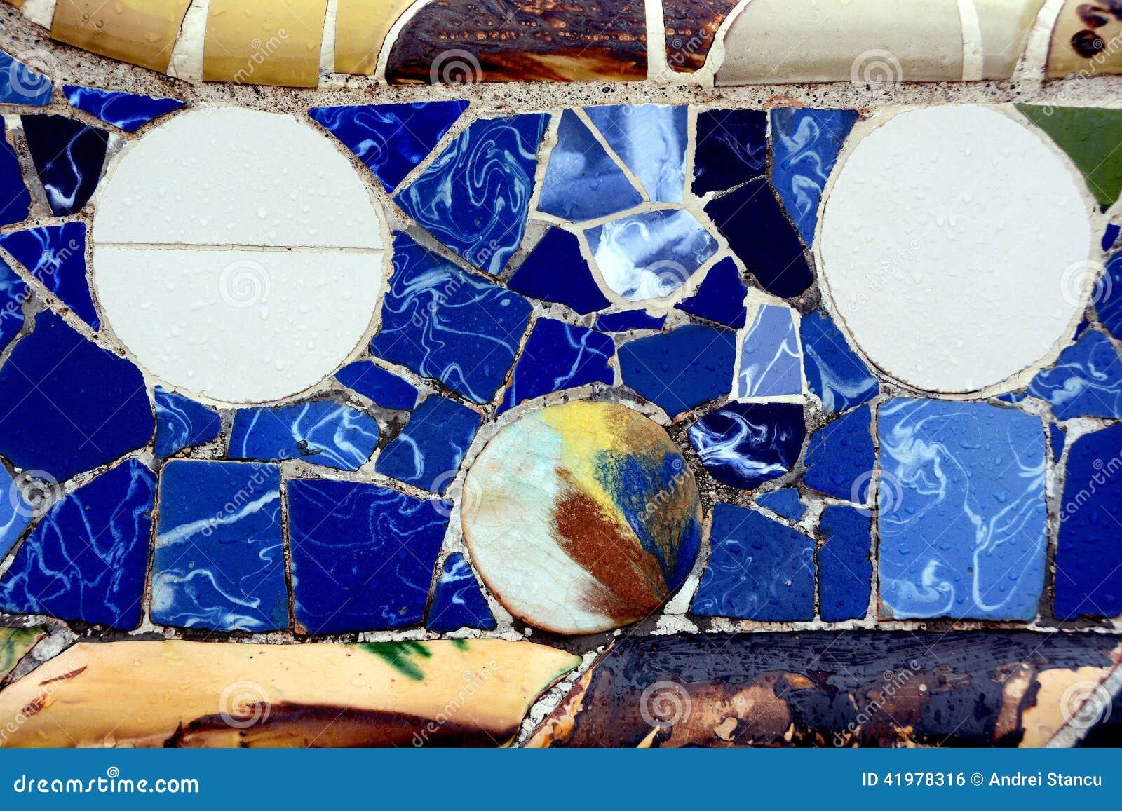 Mosaic Gaudi stock photo. Image of blue, culture, ceramic - 41978316