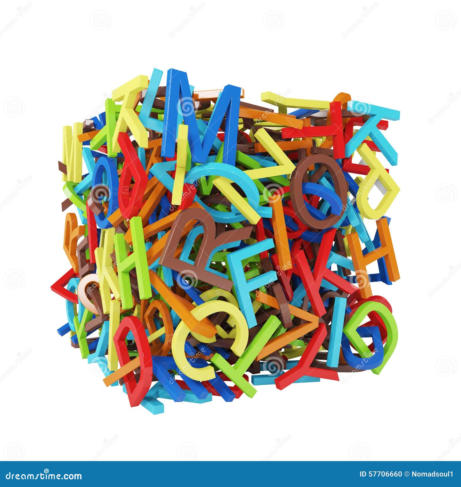 Random Multicolored Letters Forming a Cube Stock Illustration ...