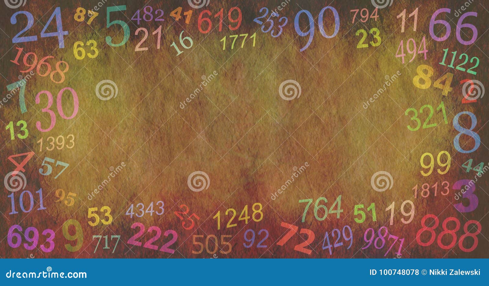 Numerology Numbers Border Background Stock Photo - Image of gematria ...
