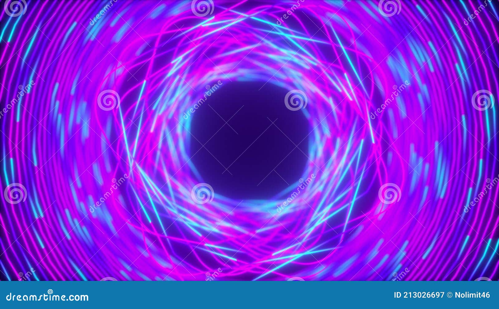 Random Neon Splines, Computer Generated. 3d Rendering Glowing ...