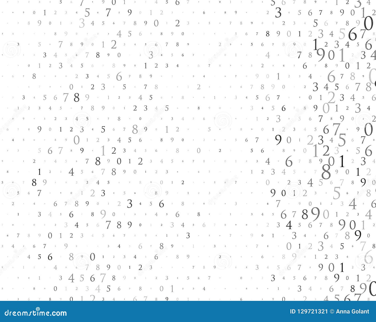 Random Numbers 0 And 9 Background In A Matrix Style Binary Code Pattern With Digits On Screen