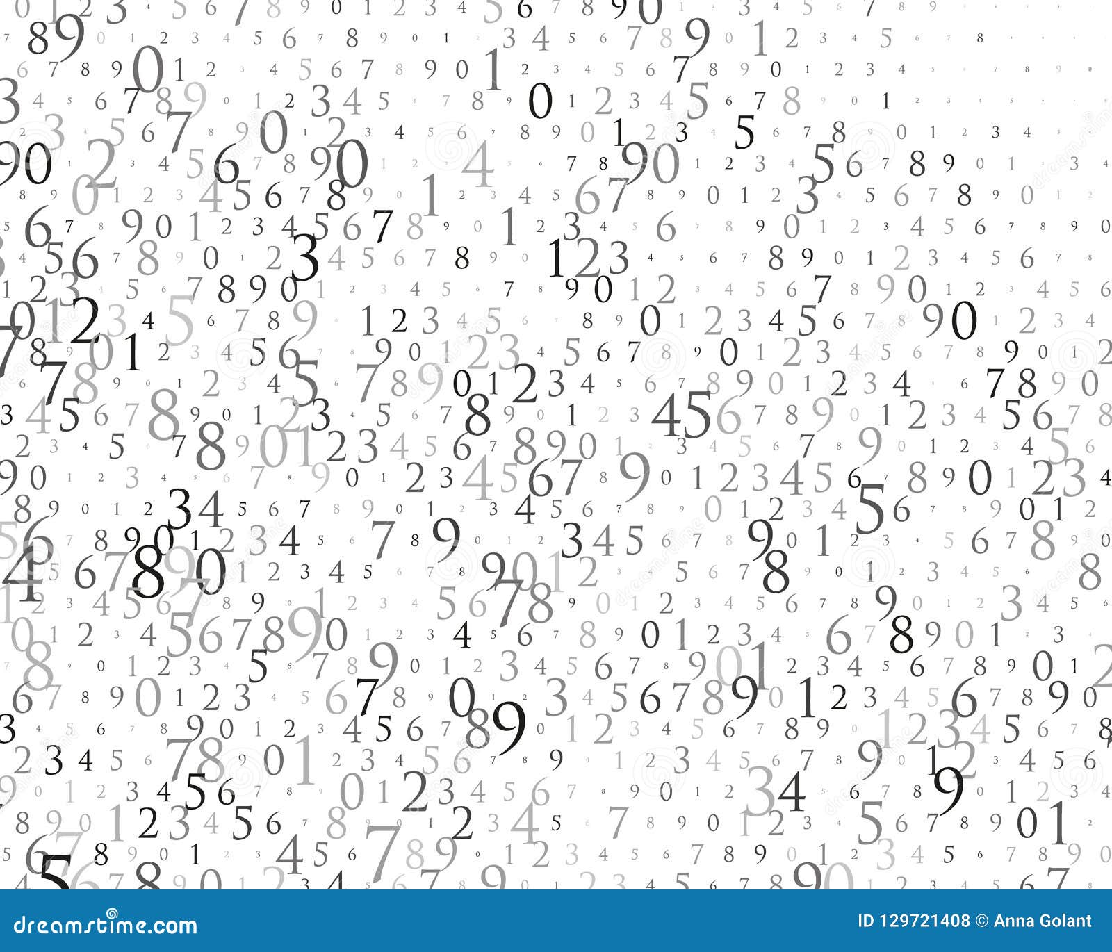 Random Numbers 0 And 9 Background In A Matrix Style Binary Code Pattern With Digits On Screen