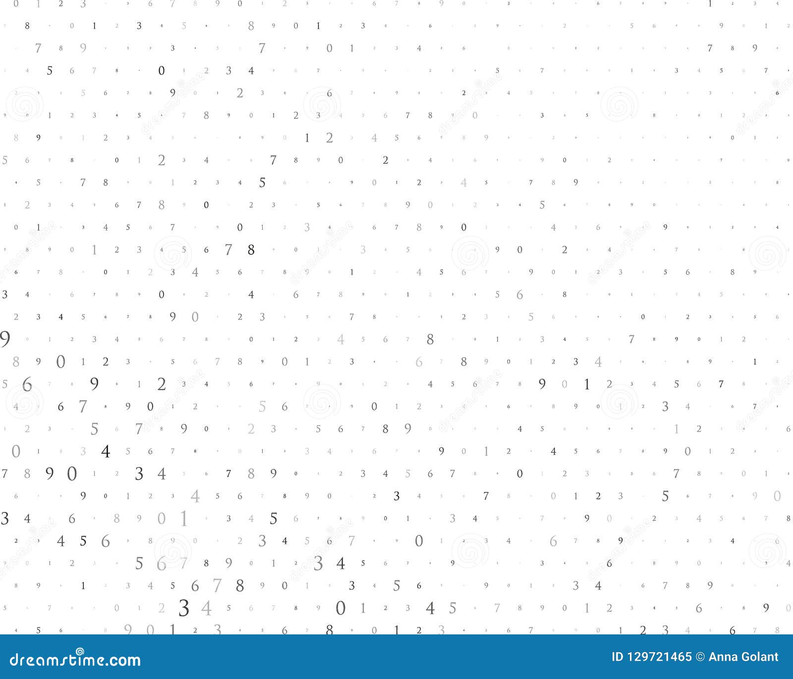 Random Numbers 0 And 9 Background In A Matrix Style Binary Code Pattern With Digits On Screen