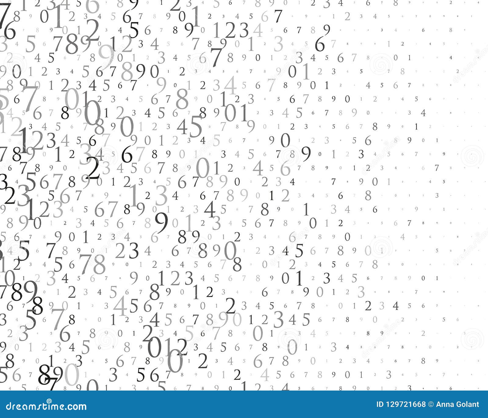 Random Numbers 0 And 9 Background In A Matrix Style Binary Code Pattern With Digits On Screen
