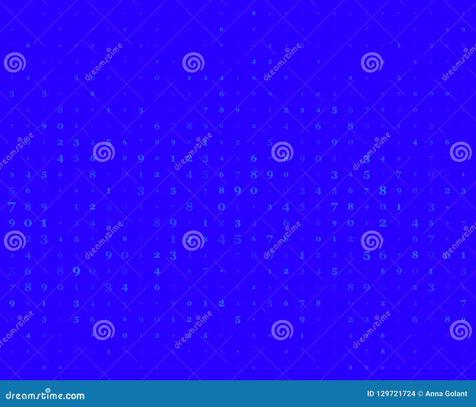 Random Numbers 0 And 9 Background In A Matrix Style Binary Code Pattern With Digits On Screen