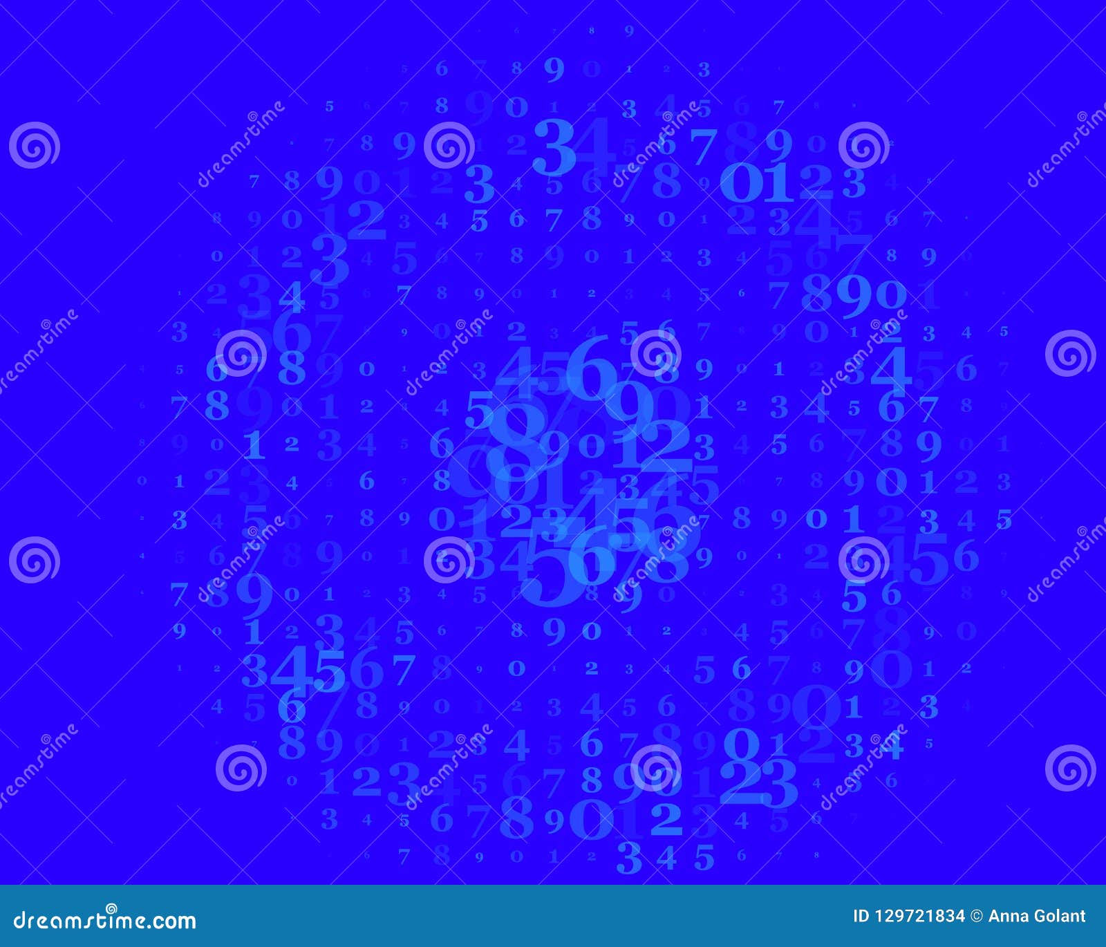 Random Numbers 0 And 9 Background In A Matrix Style Binary Code Pattern With Digits On Screen
