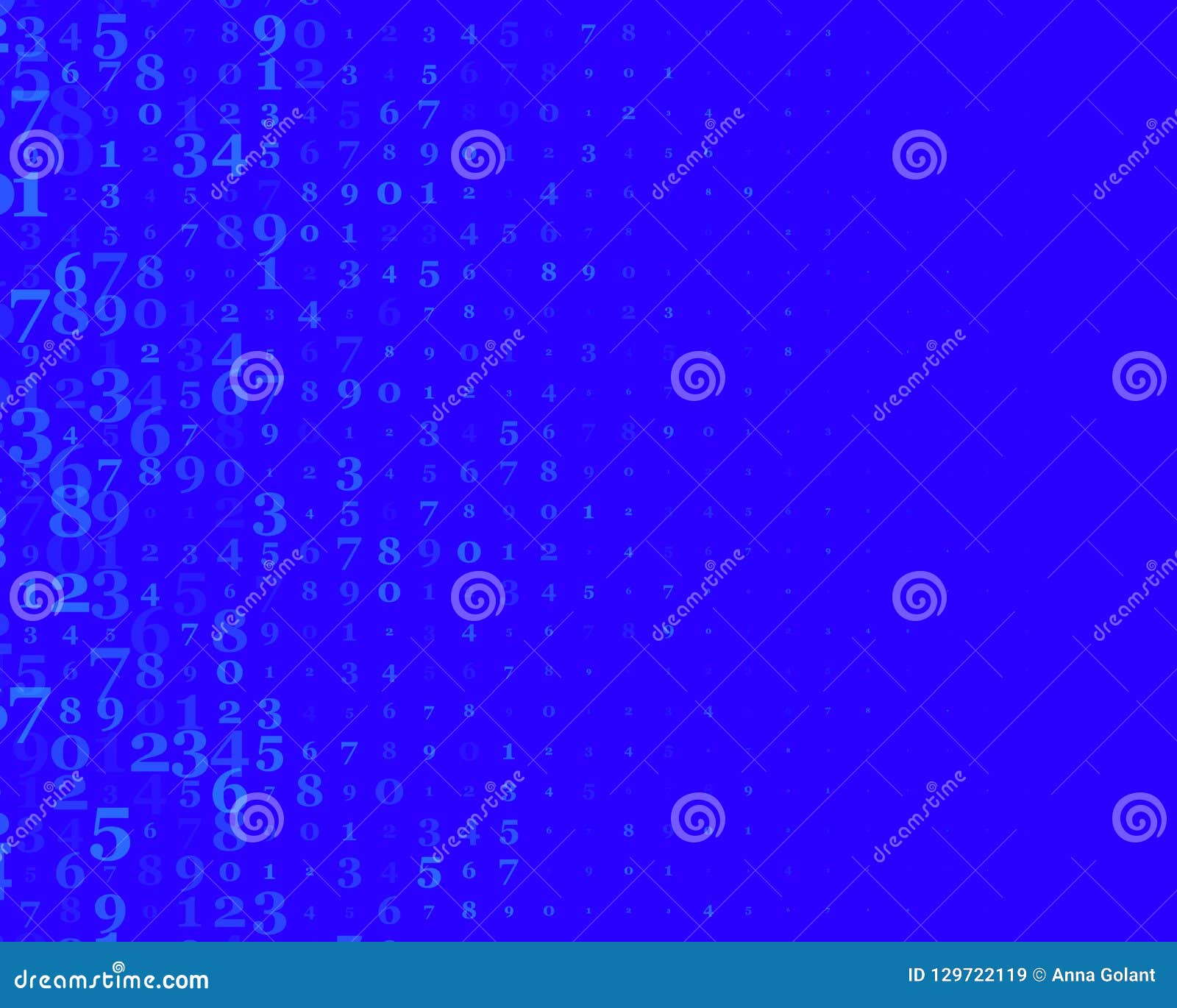 Random Numbers 0 And 9 Background In A Matrix Style Binary Code Pattern With Digits On Screen