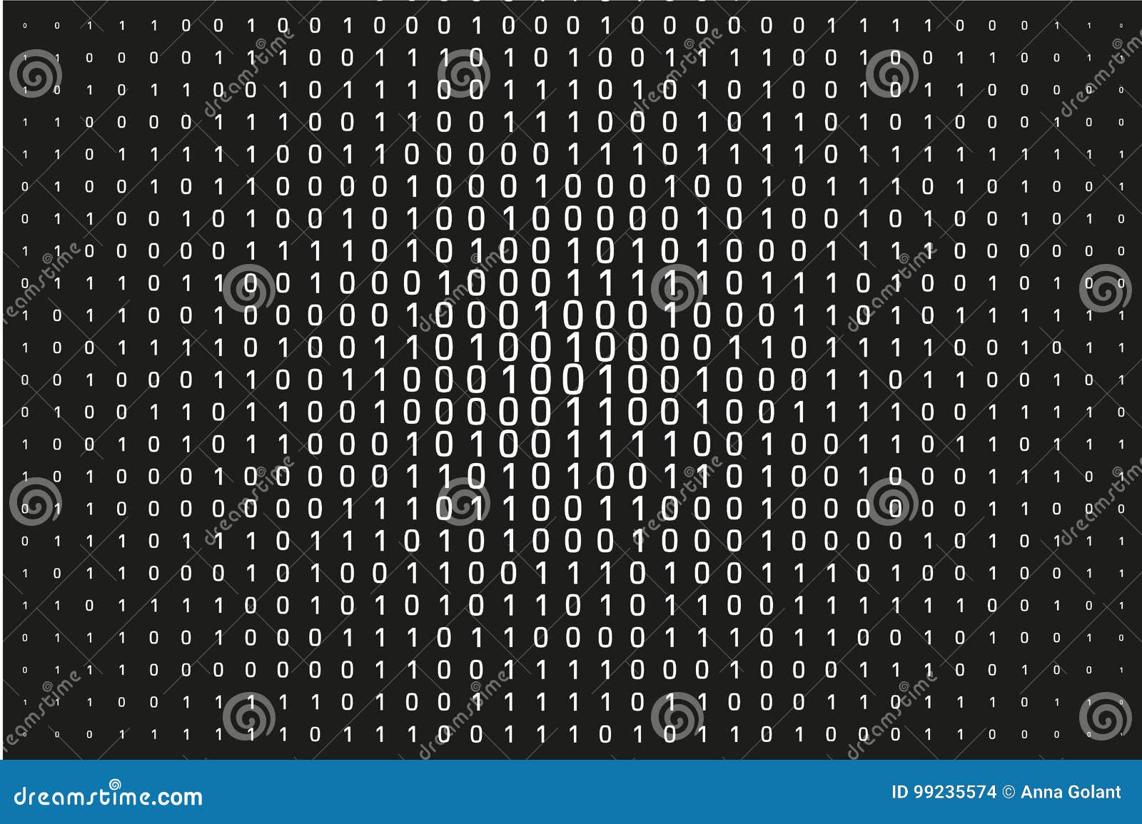 Random Numbers 0 and 1. Background in a Matrix Style Stock Vector ...