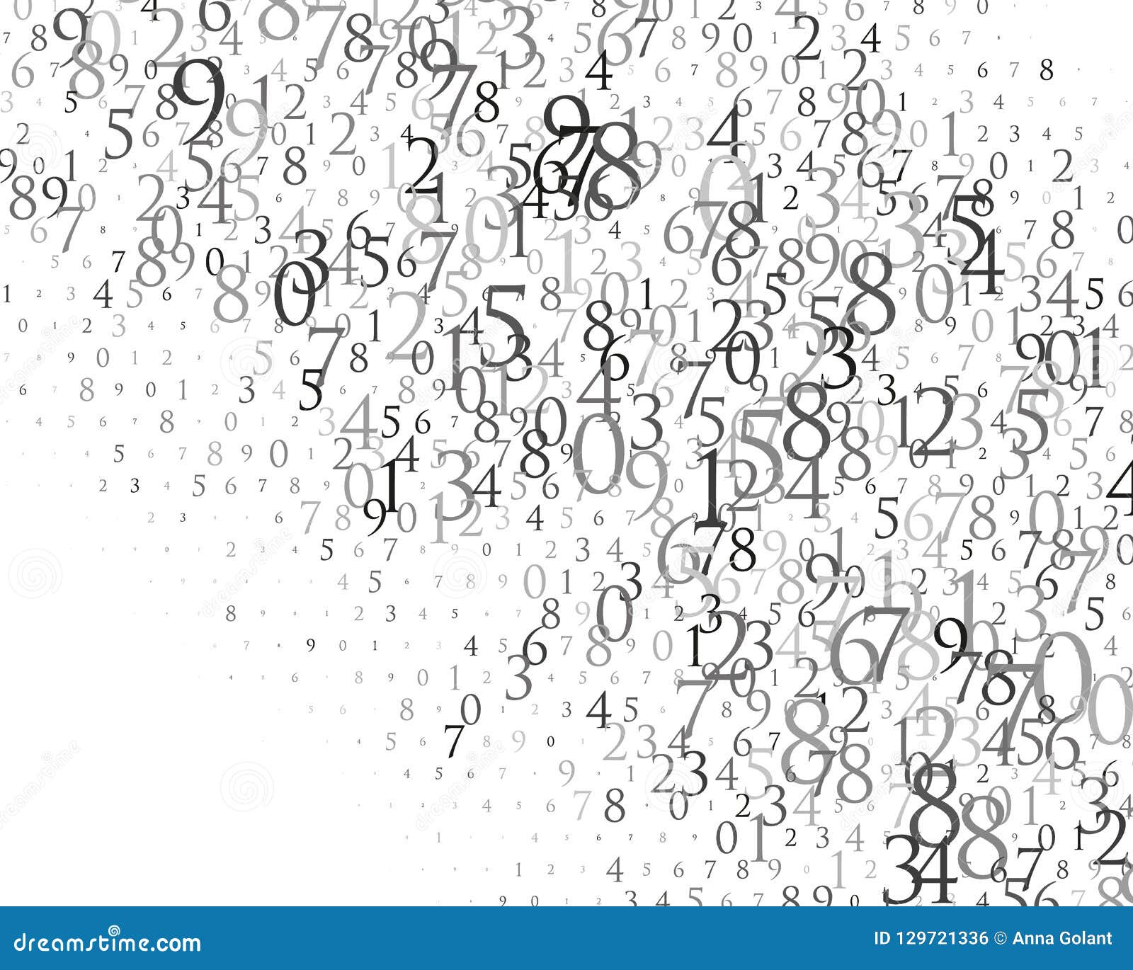Random Numbers 0 And 9 Background In A Matrix Style Binary Code Pattern With Digits On Screen