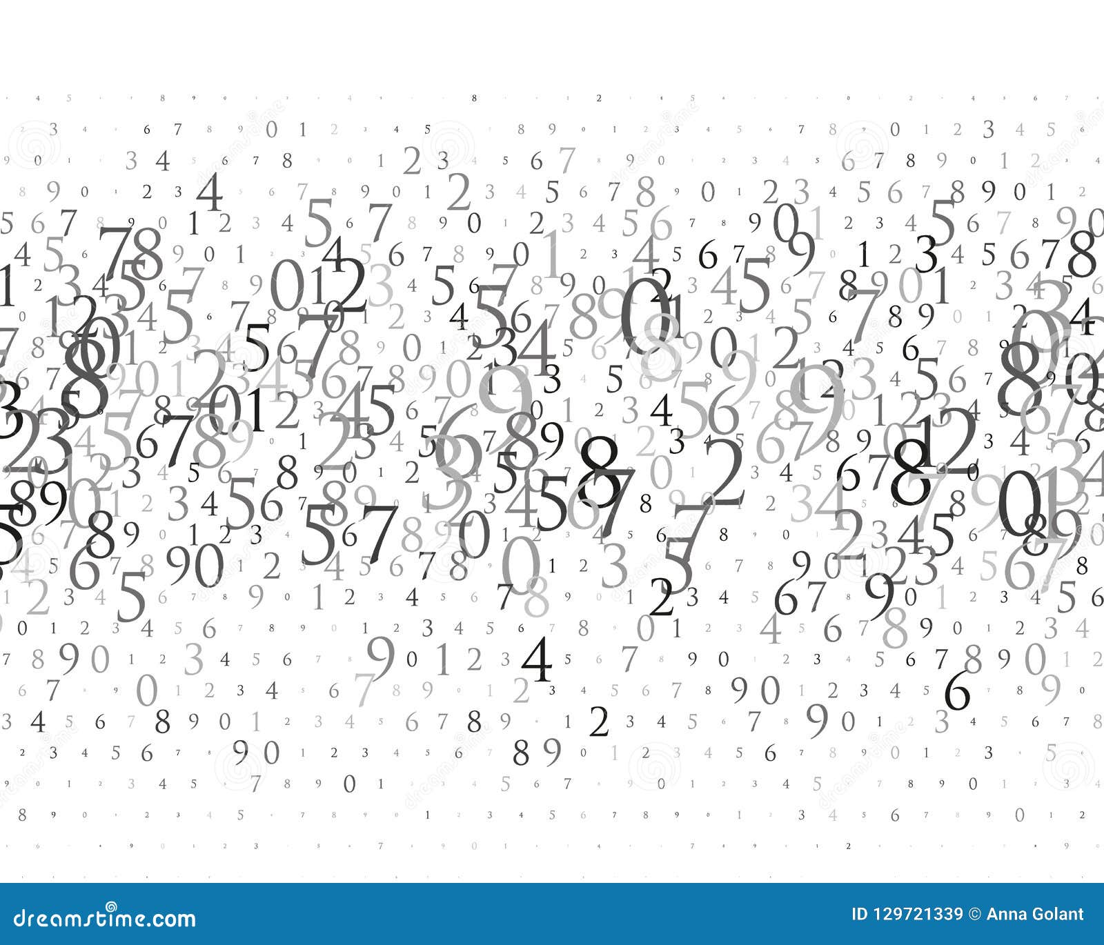 Random Numbers 0 And 9 Background In A Matrix Style Binary Code Pattern With Digits On Screen