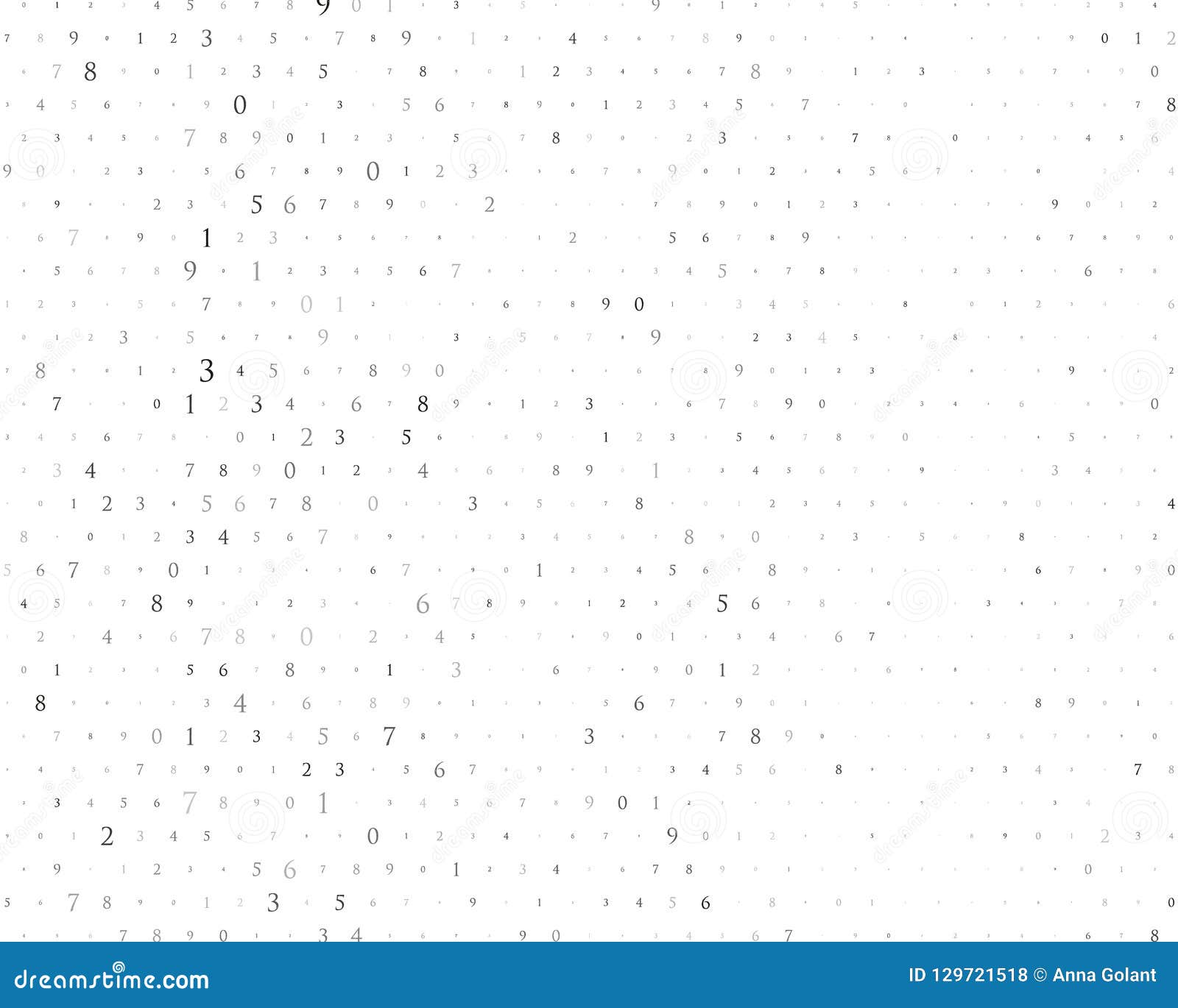 Random Numbers 0 And 9 Background In A Matrix Style Binary Code Pattern With Digits On Screen