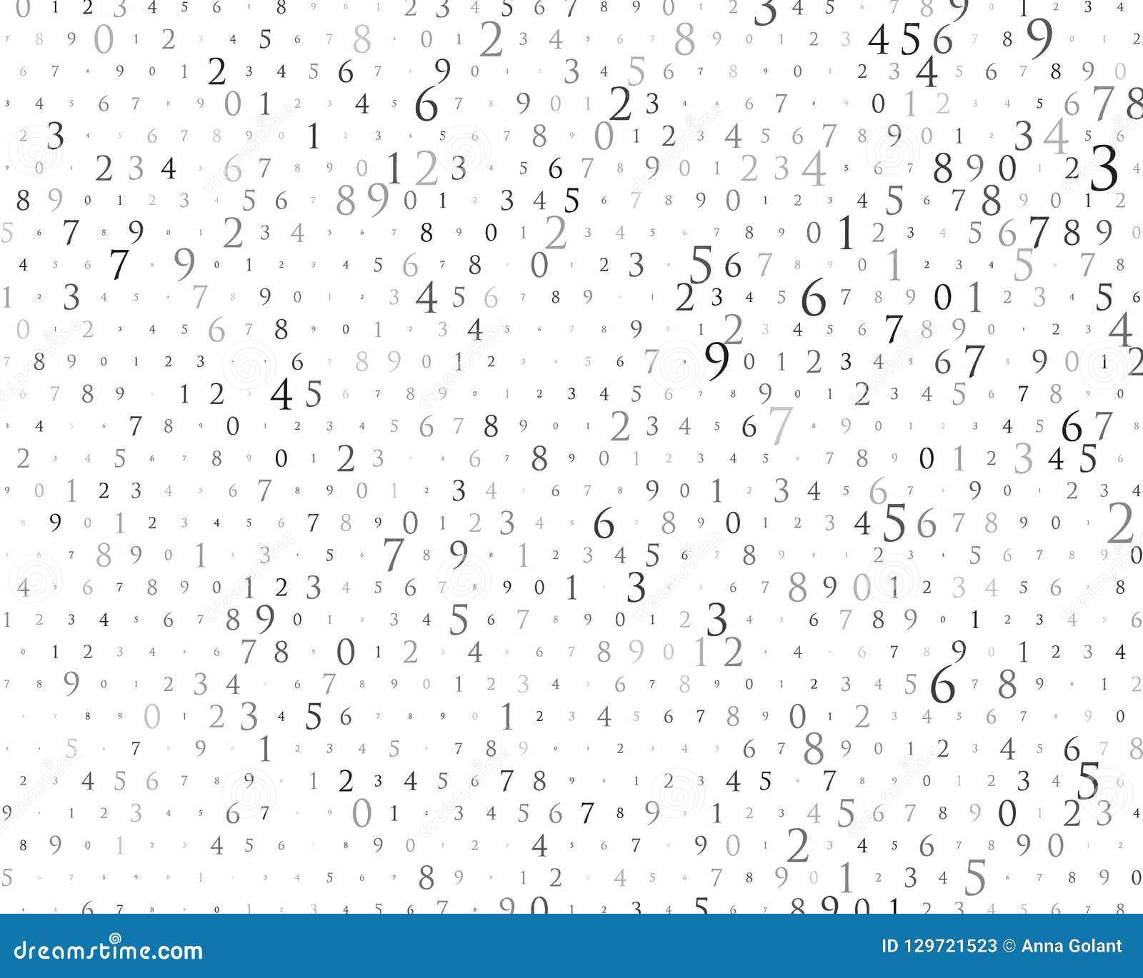 Random Numbers 0 and 9. Background in a Matrix Style. Binary Code ...