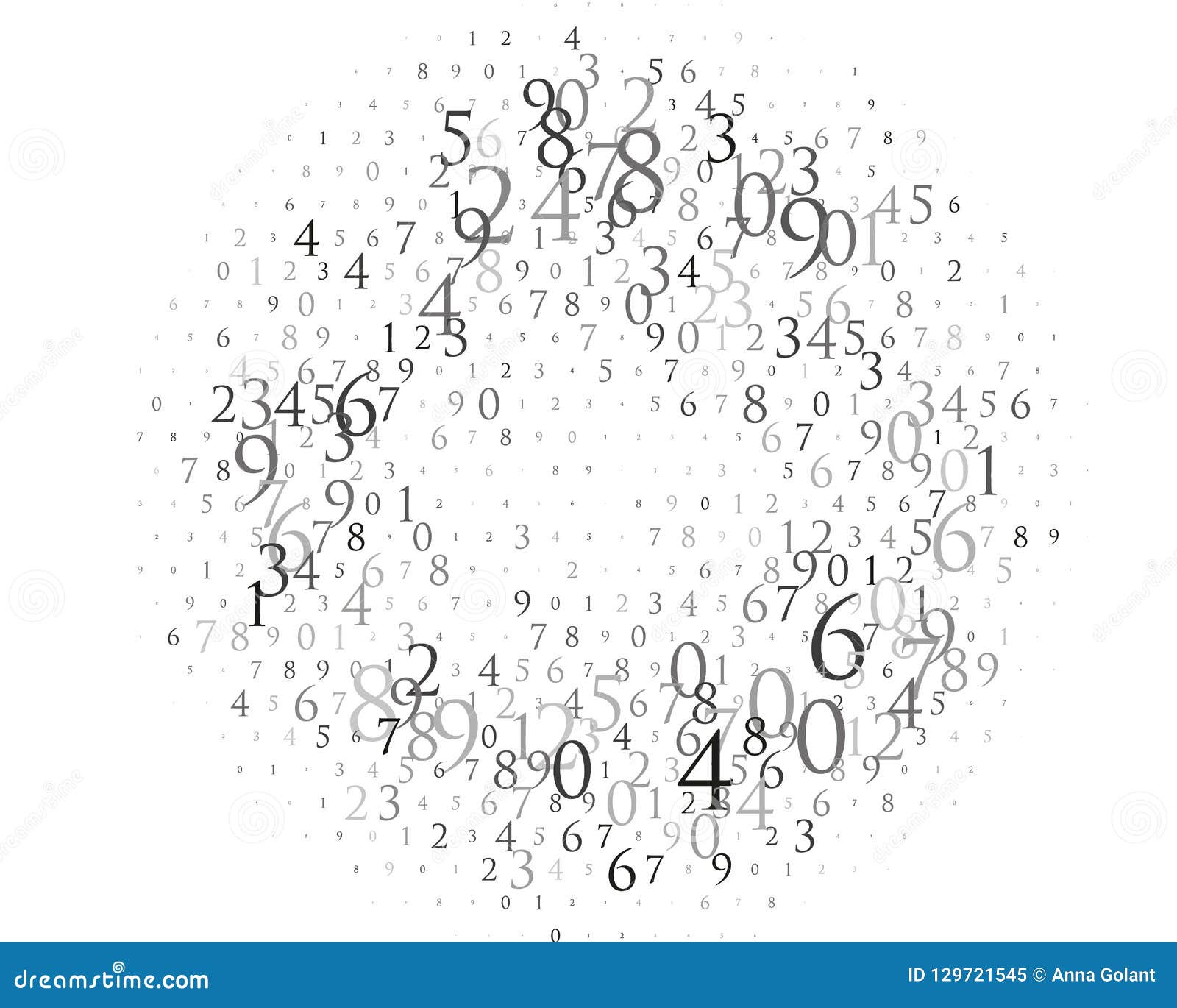 Random Numbers 0 And 9 Background In A Matrix Style Binary Code Pattern With Digits On Screen