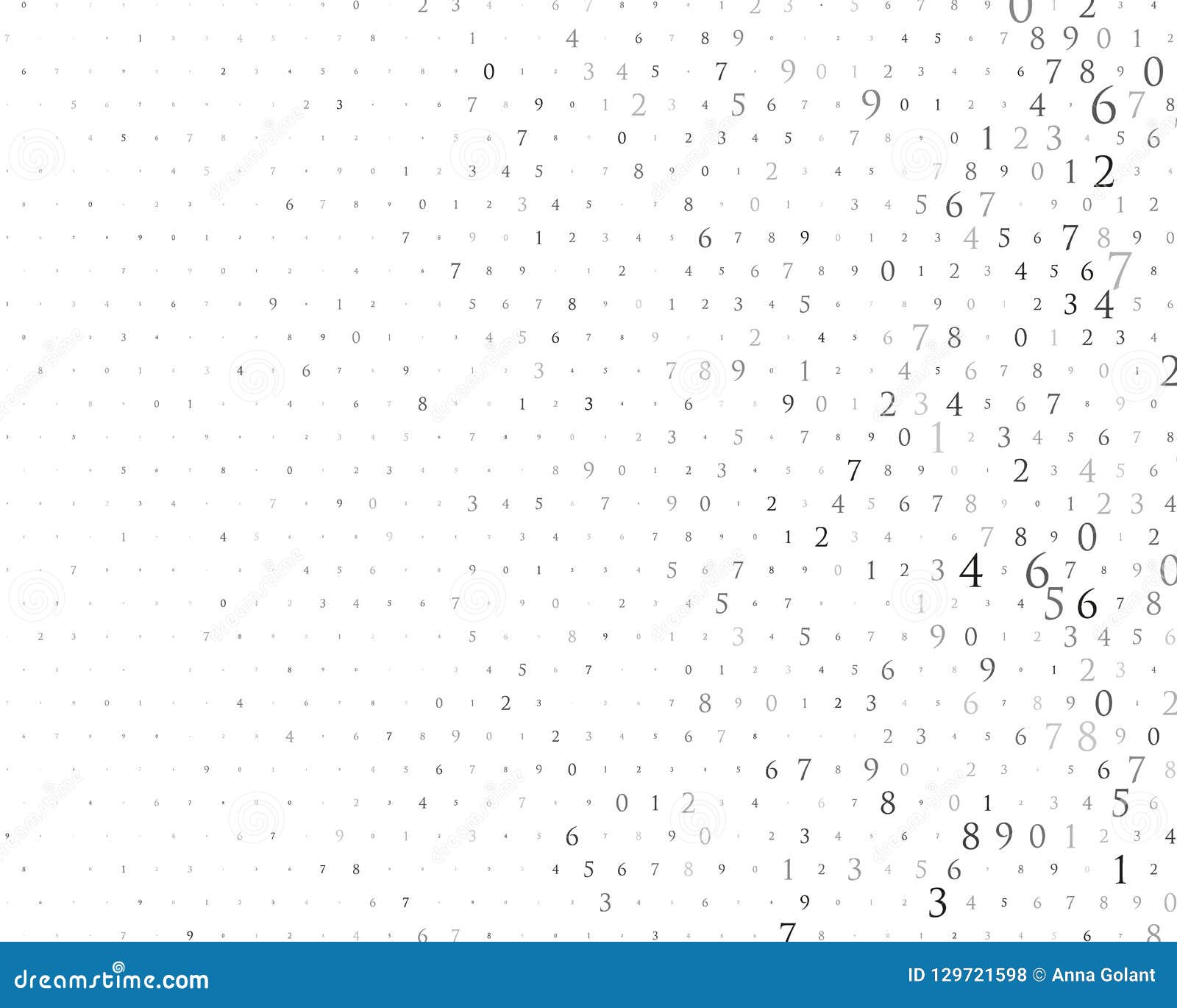 Random Numbers 0 And 9 Background In A Matrix Style Binary Code Pattern With Digits On Screen