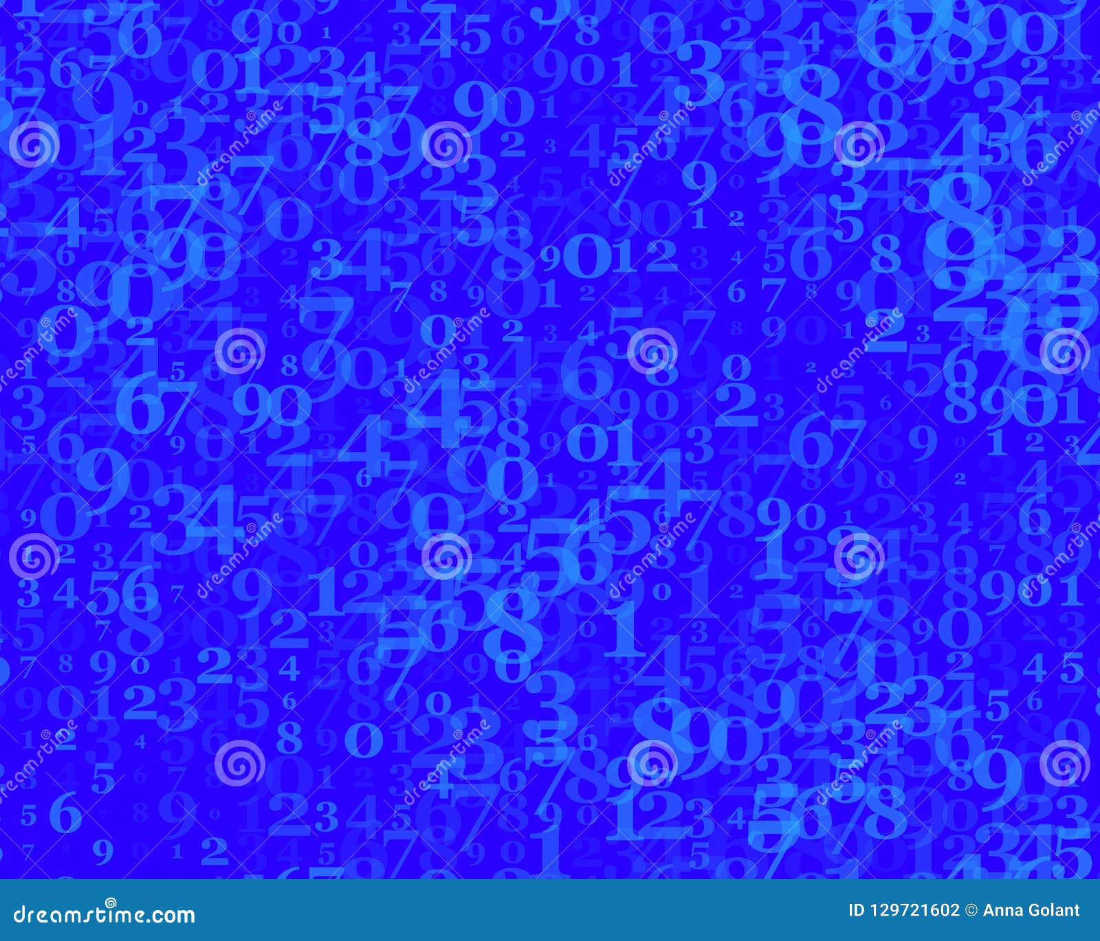 Random Numbers 0 and 9. Background in a Matrix Style. Binary Code Pattern with Digits on Screen ...