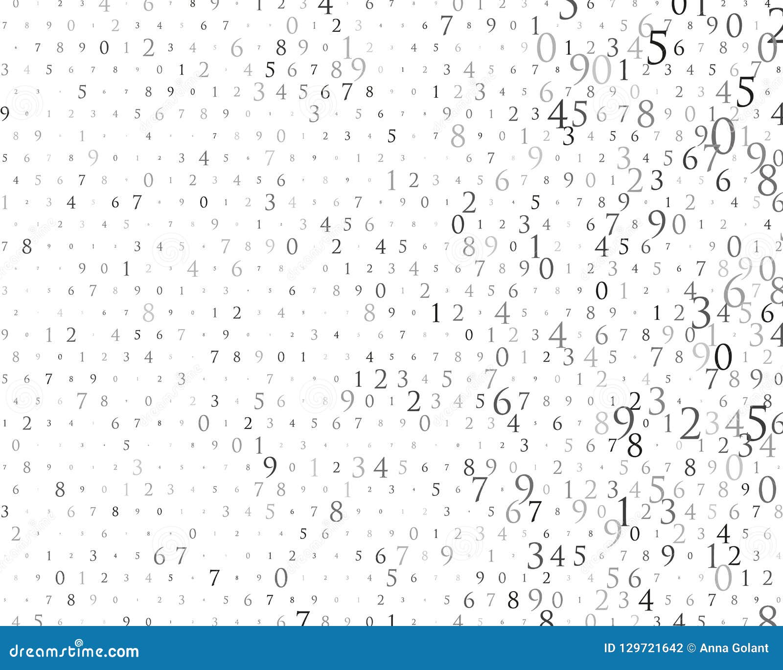 Random Numbers 0 And 9 Background In A Matrix Style Binary Code Pattern With Digits On Screen