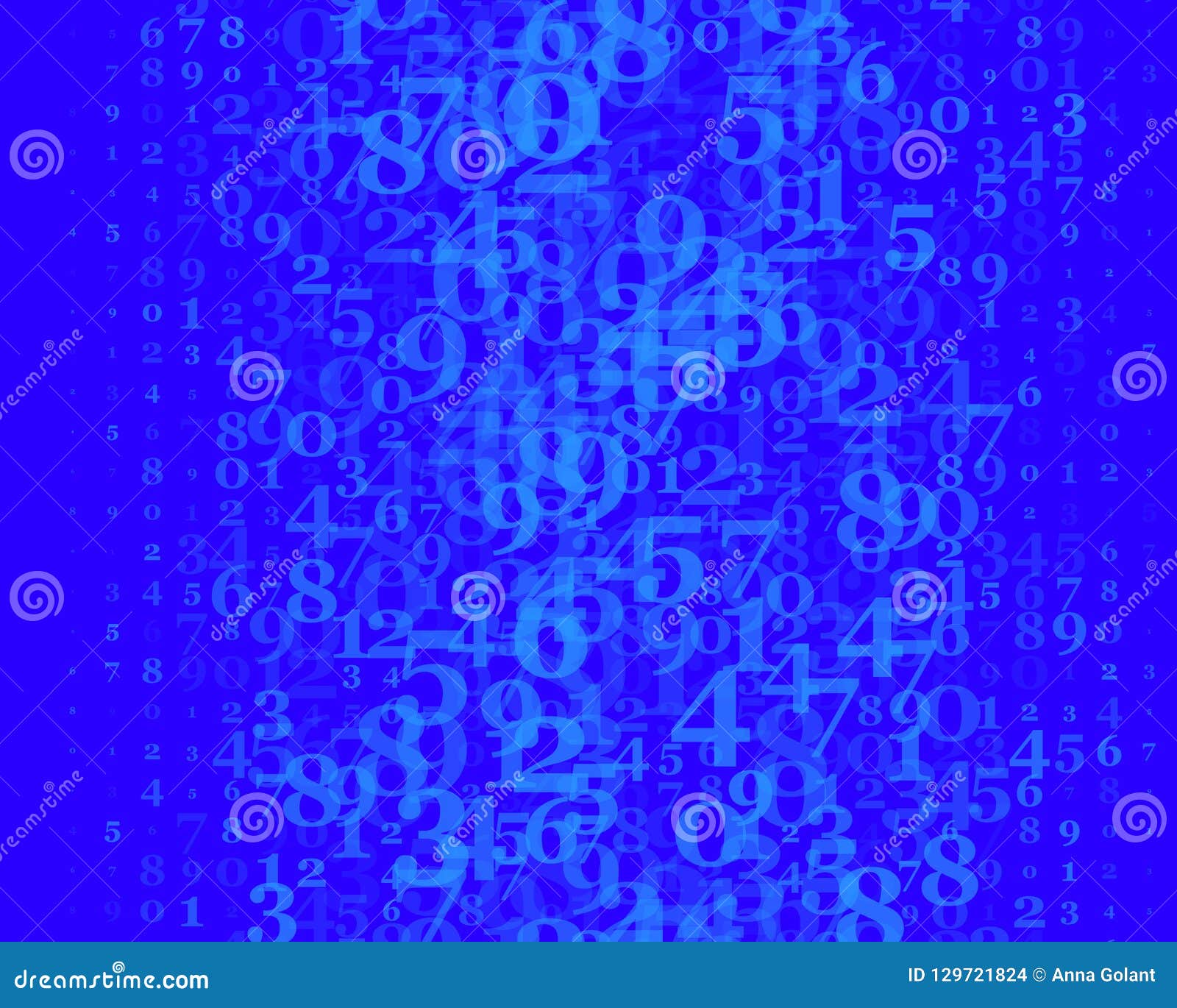 Random Numbers 0 And 9 Background In A Matrix Style Binary Code Pattern With Digits On Screen