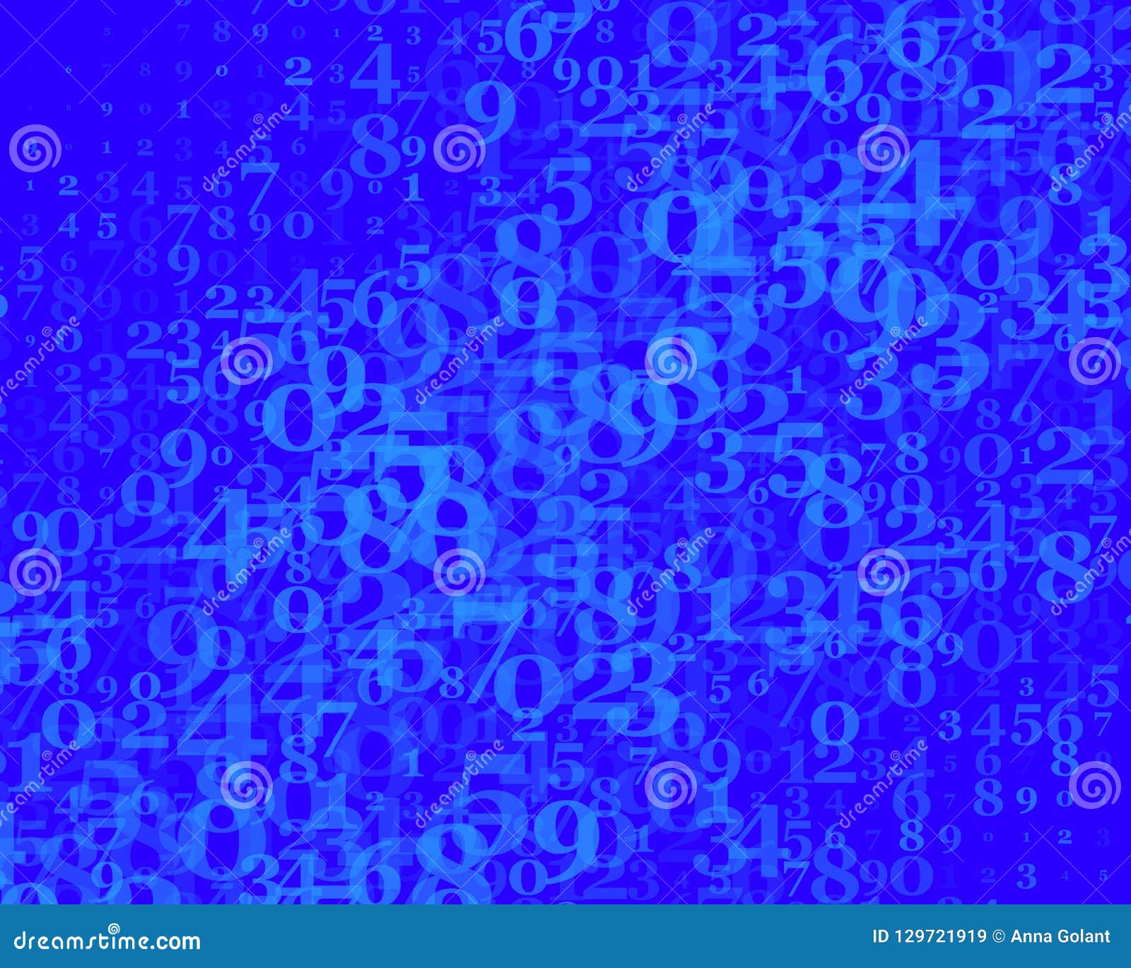 Random Numbers 0 And 9 Background In A Matrix Style Binary Code Pattern With Digits On Screen