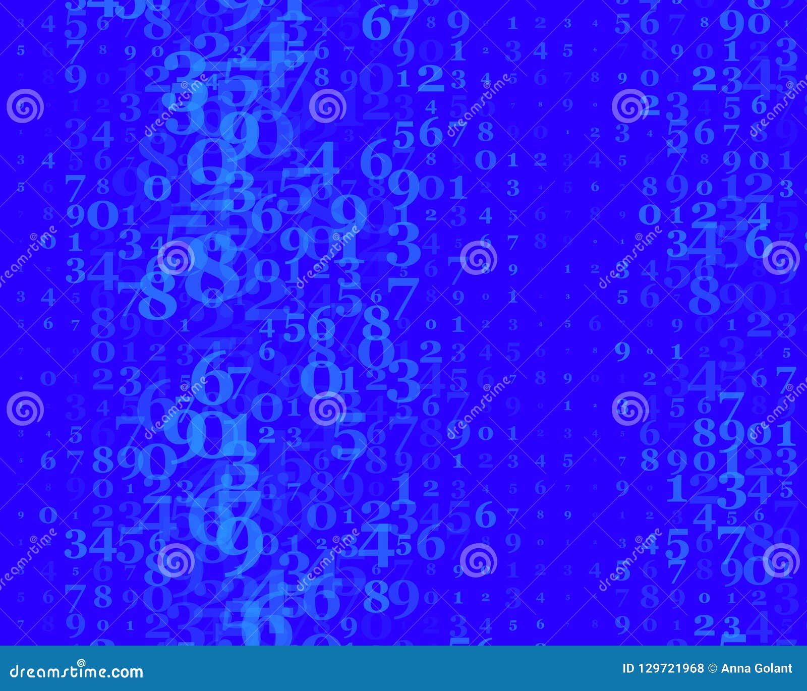 Random Numbers 0 And 9 Background In A Matrix Style Binary Code Pattern With Digits On Screen