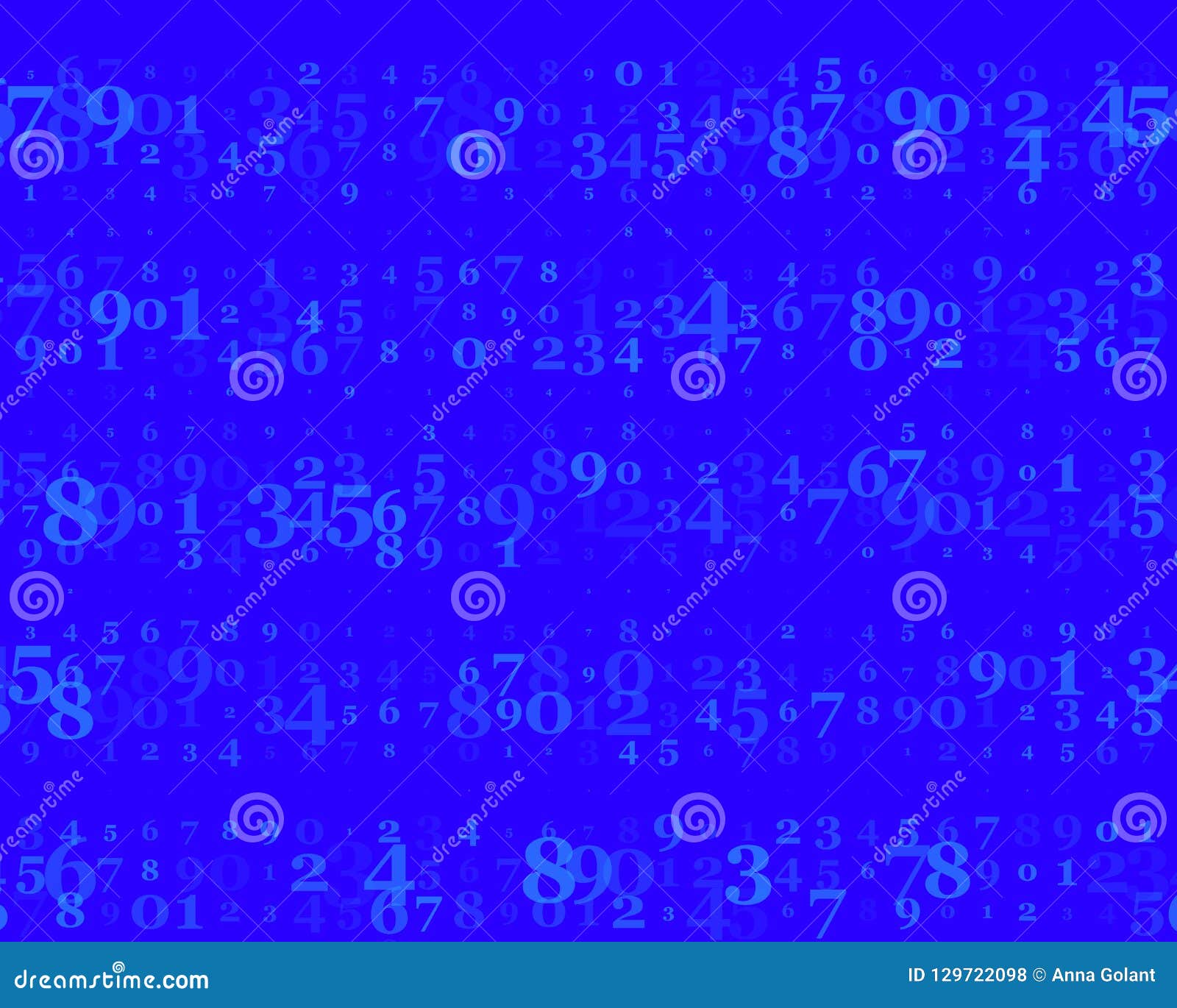 Random Numbers 0 and 9. Background in a Matrix Style. Binary Code Pattern with Digits on Screen ...