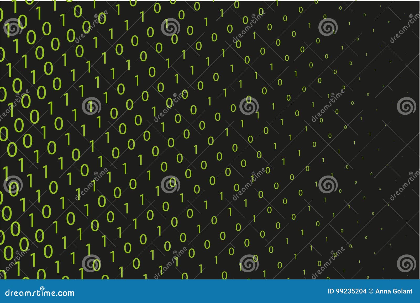 Random Numbers 0 and 1. Background in a Matrix Style Stock Vector ...