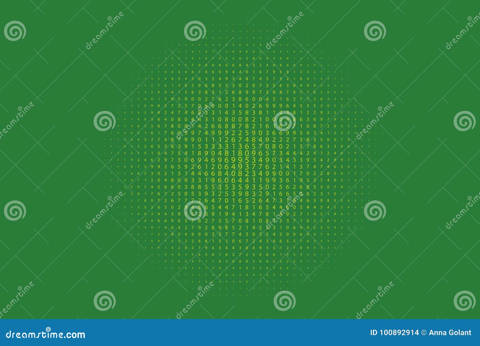 Random Numbers 0 - 9. Background in a Matrix Style. Code Pattern with ...