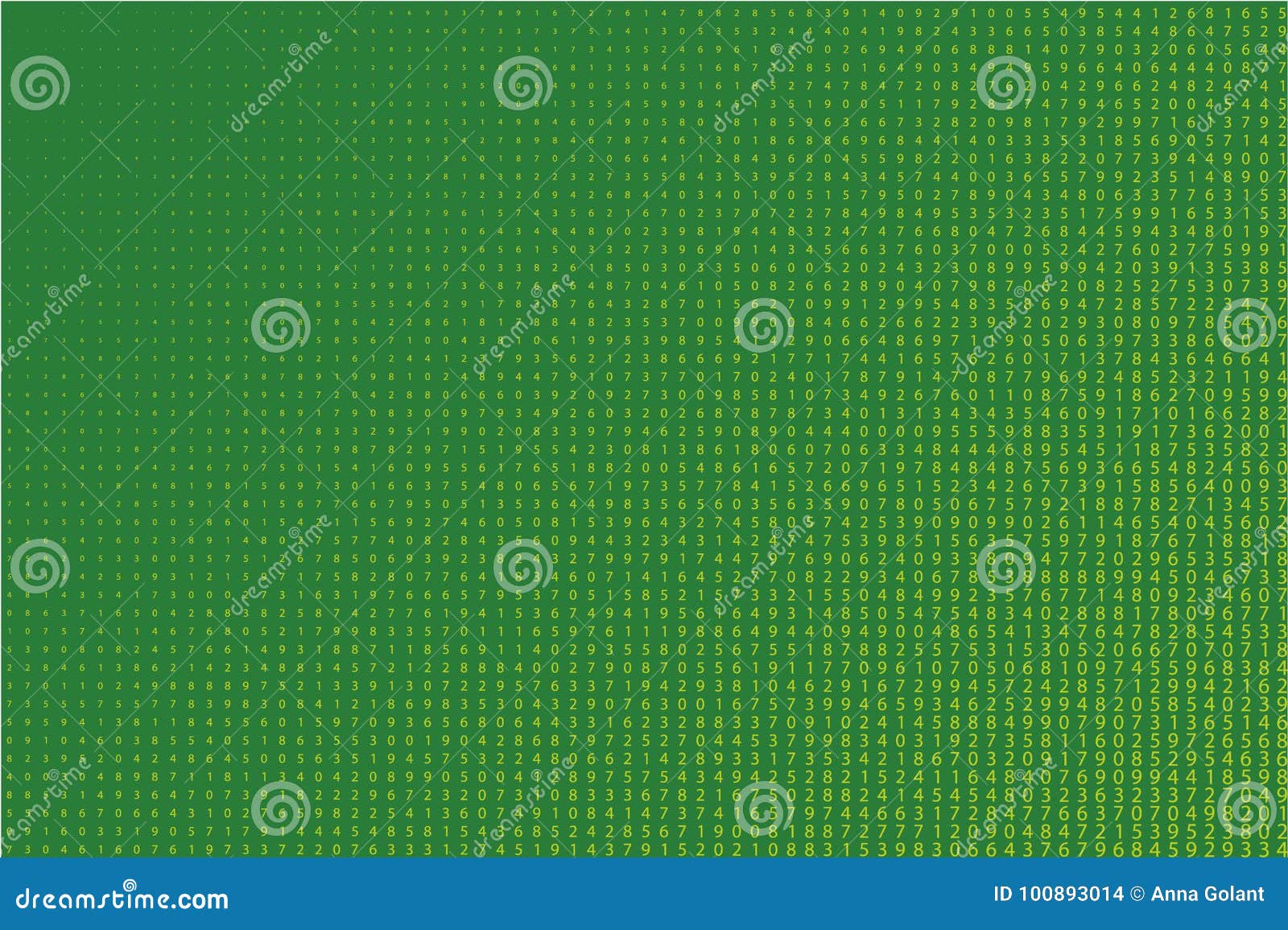Random Numbers 0 - 9. Background in a Matrix Style. Code Pattern with ...