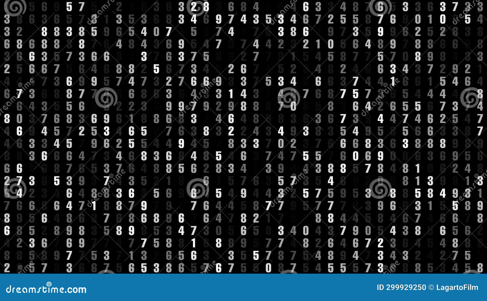 Counting Dynamic Numbers On Black Background For Data Science And