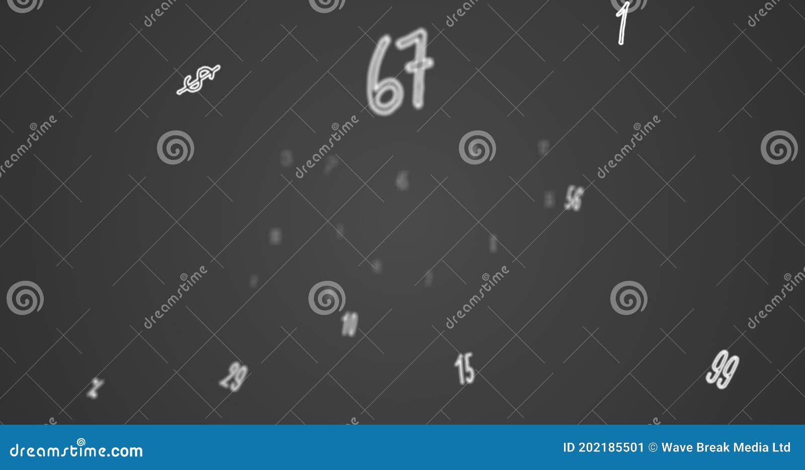 Random Numbers, Figures, and Symbols Floating Away in a Vast Empty ...