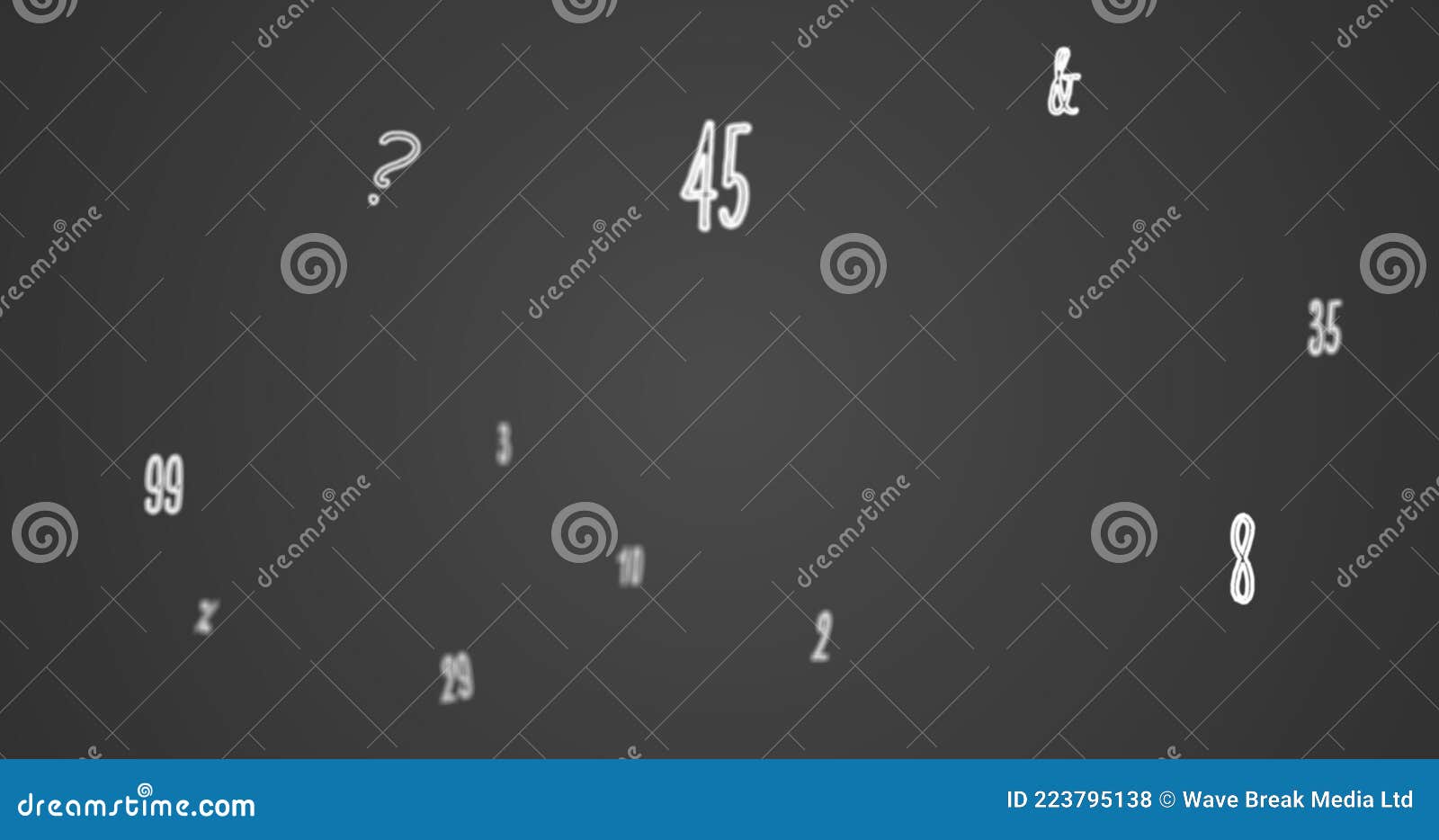 Random Numbers, Figures, and Symbols Floating Away in a Vast Empty ...