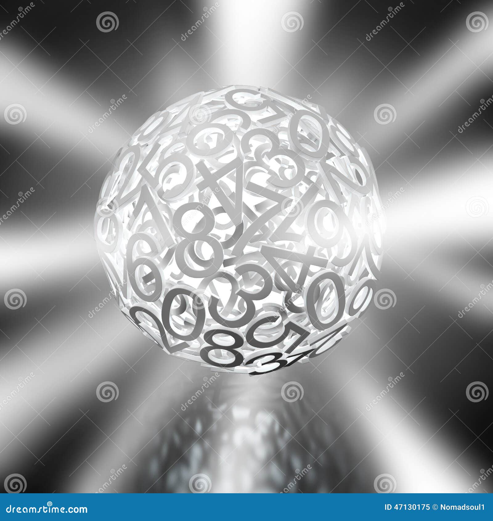 Random Numbers Forming a Sphere Stock Illustration - Illustration of ...