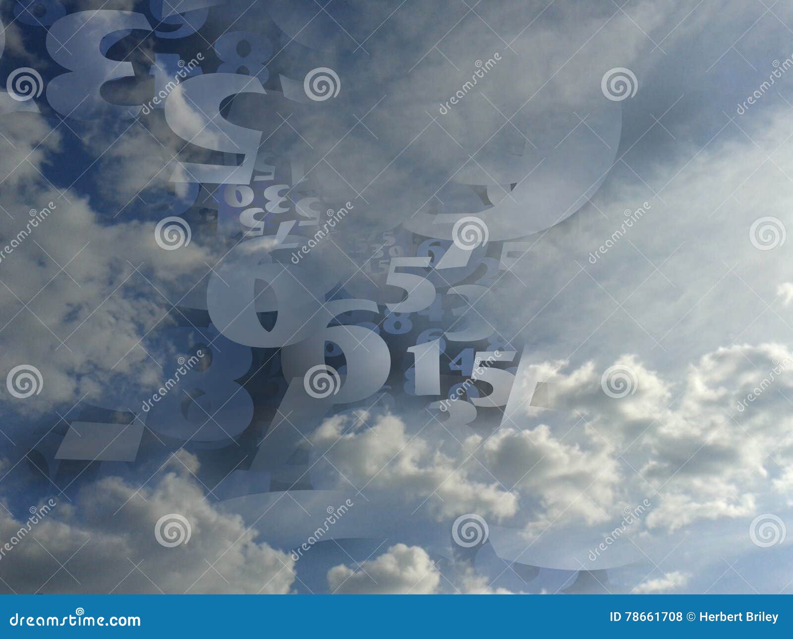 Random Numbers Generated Cloud Background Illustration Stock Photo ...