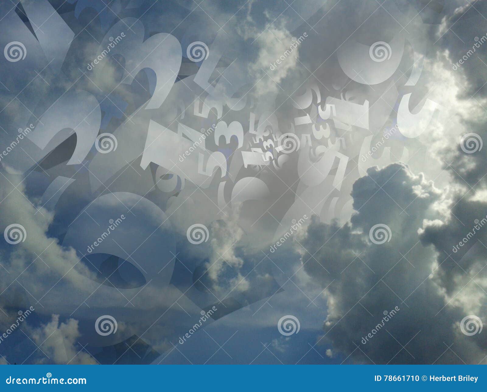 Random Numbers Generated Cloud Background Illustration Stock Photo ...