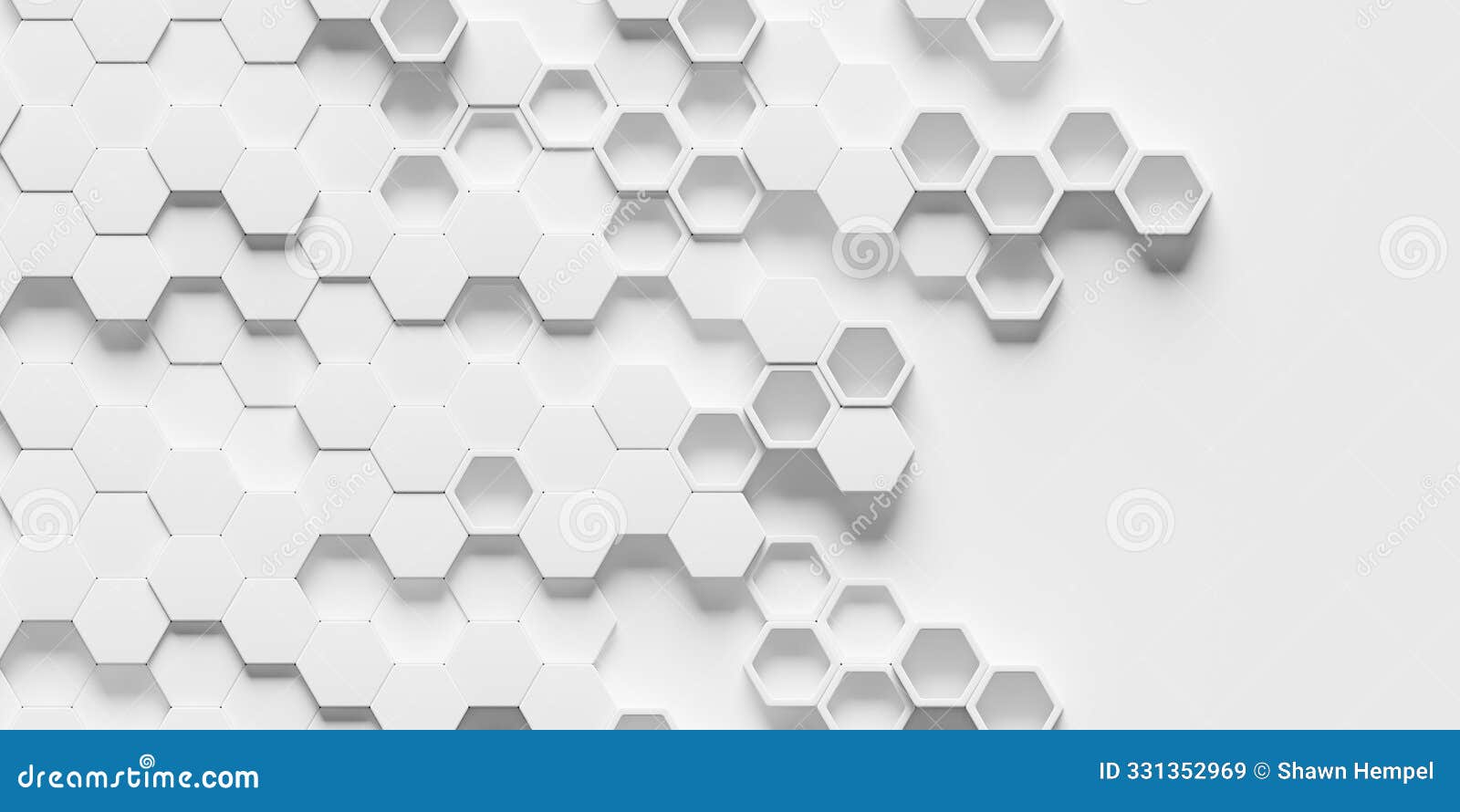 Random Offset White Cube Hexagon Honeycomb Background, Some Open with ...