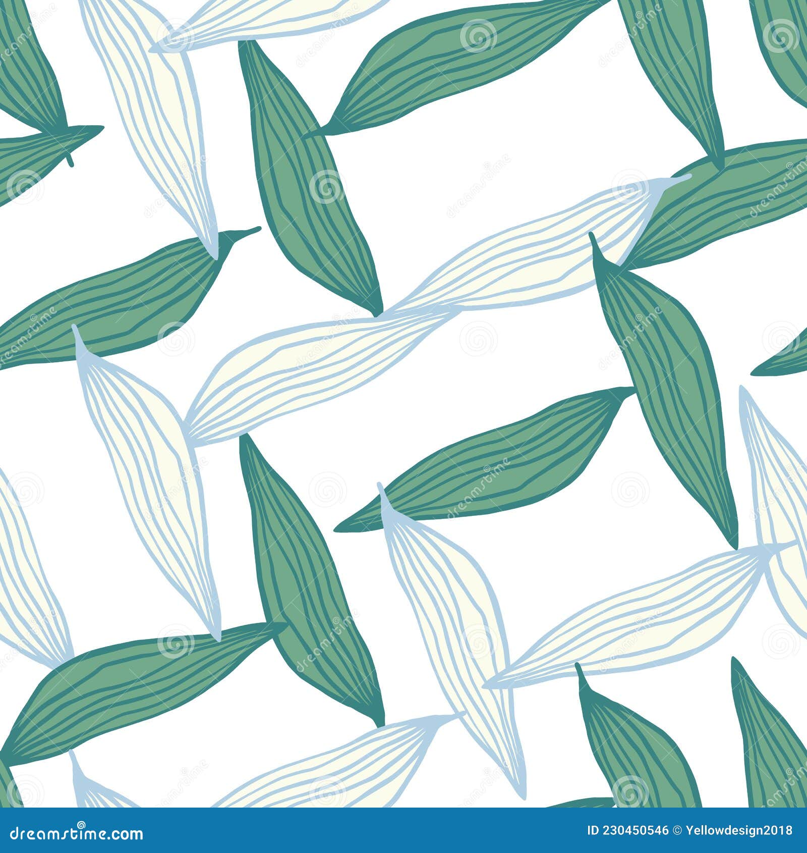 Random Organic Line Leaves Pattern Isolated on White Background Stock ...