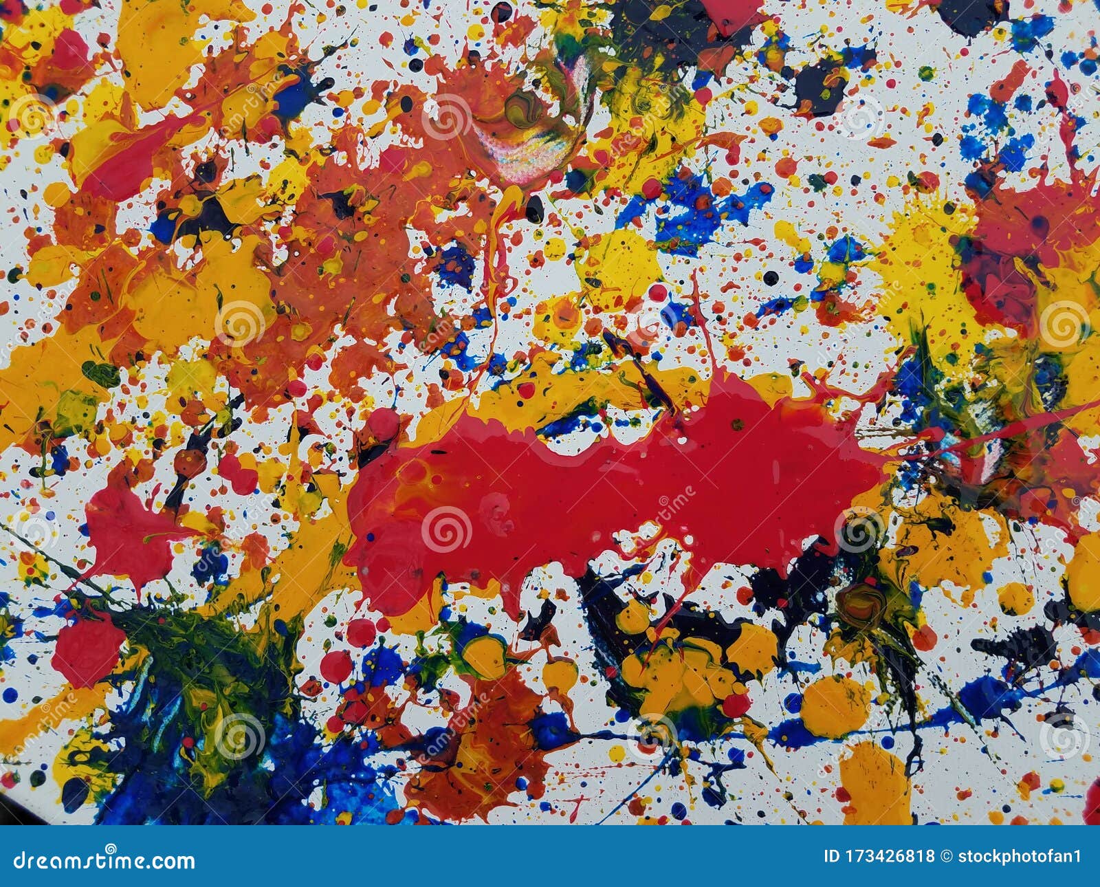Random Paint Splatter on a White Surface Stock Photo - Image of painted ...