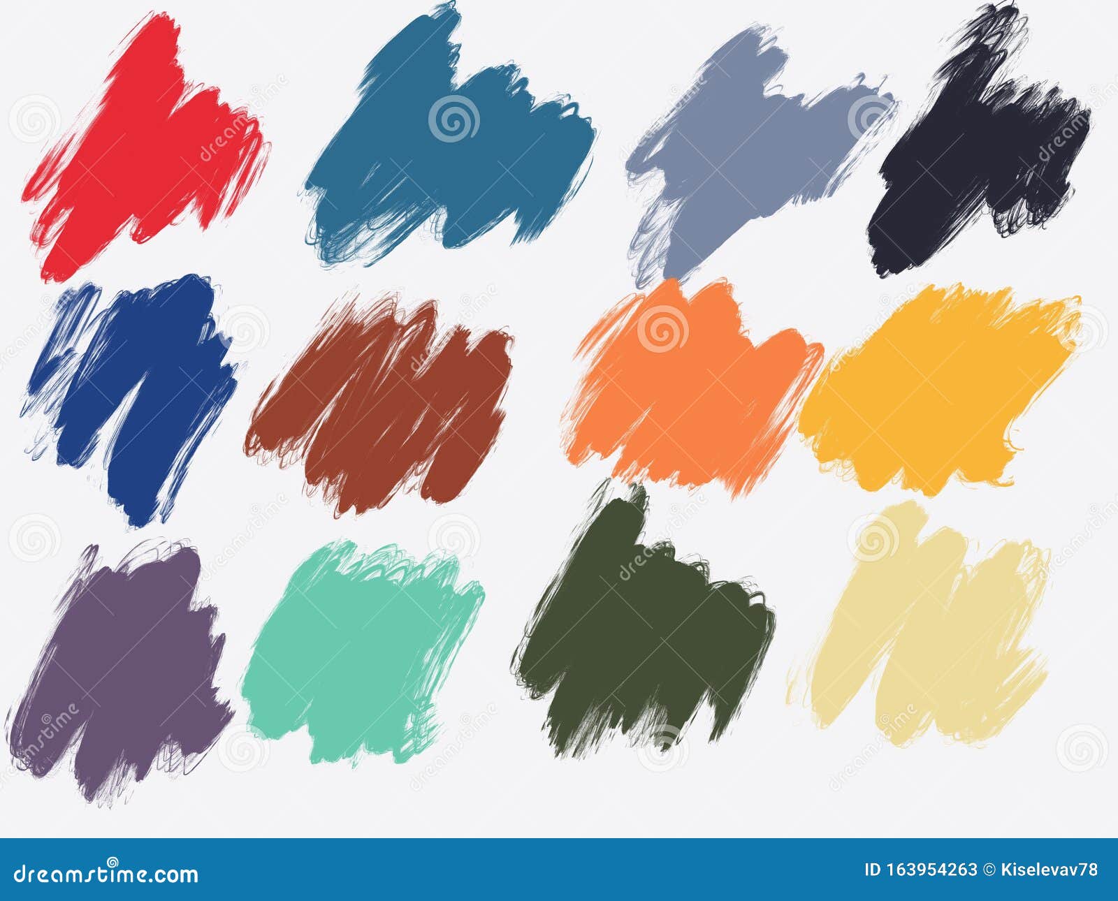 Random Paint Strokes on a White Background. Trending Colors of 2020 ...