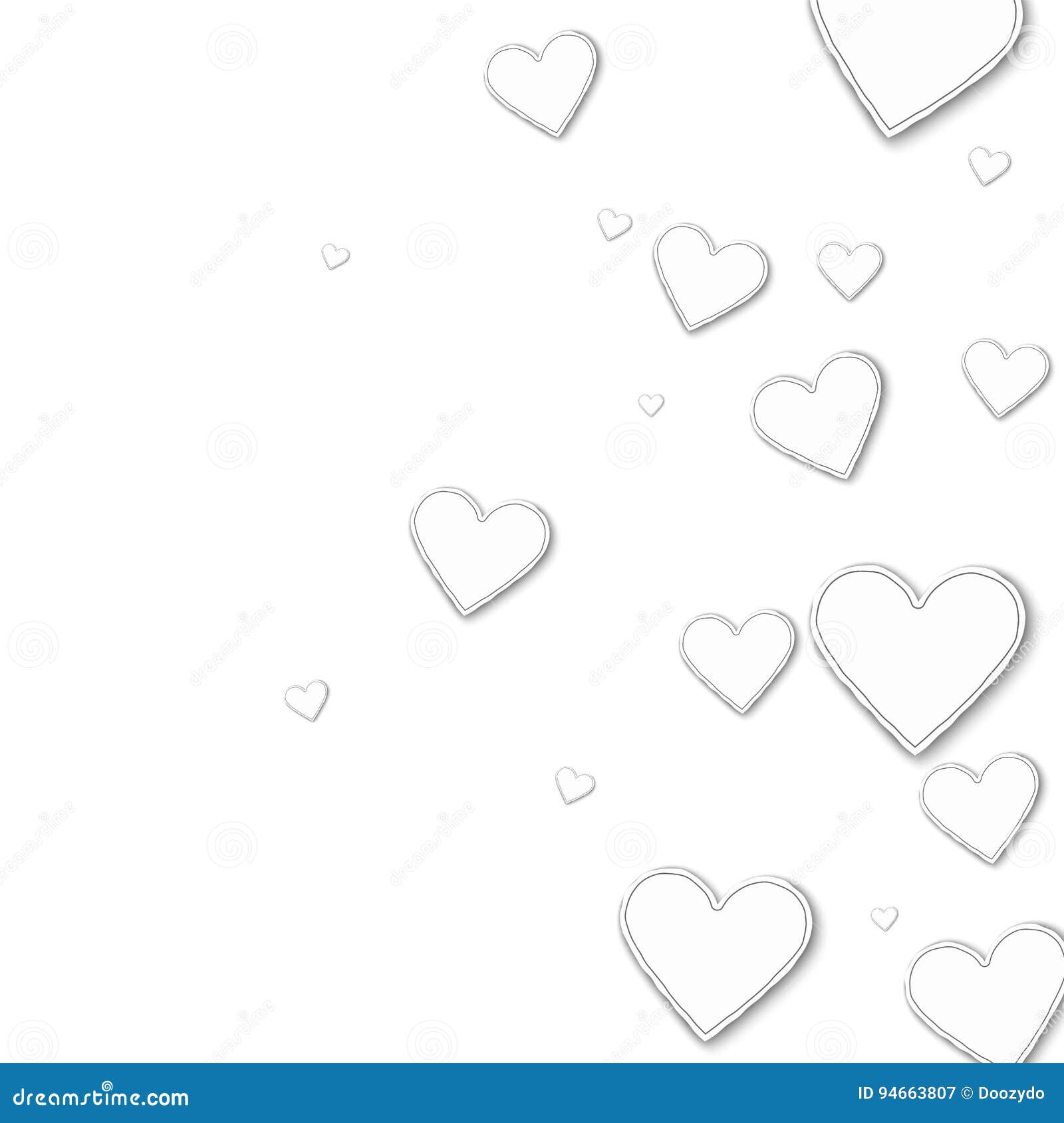 Random paper hearts. stock vector. Illustration of placard - 94663807