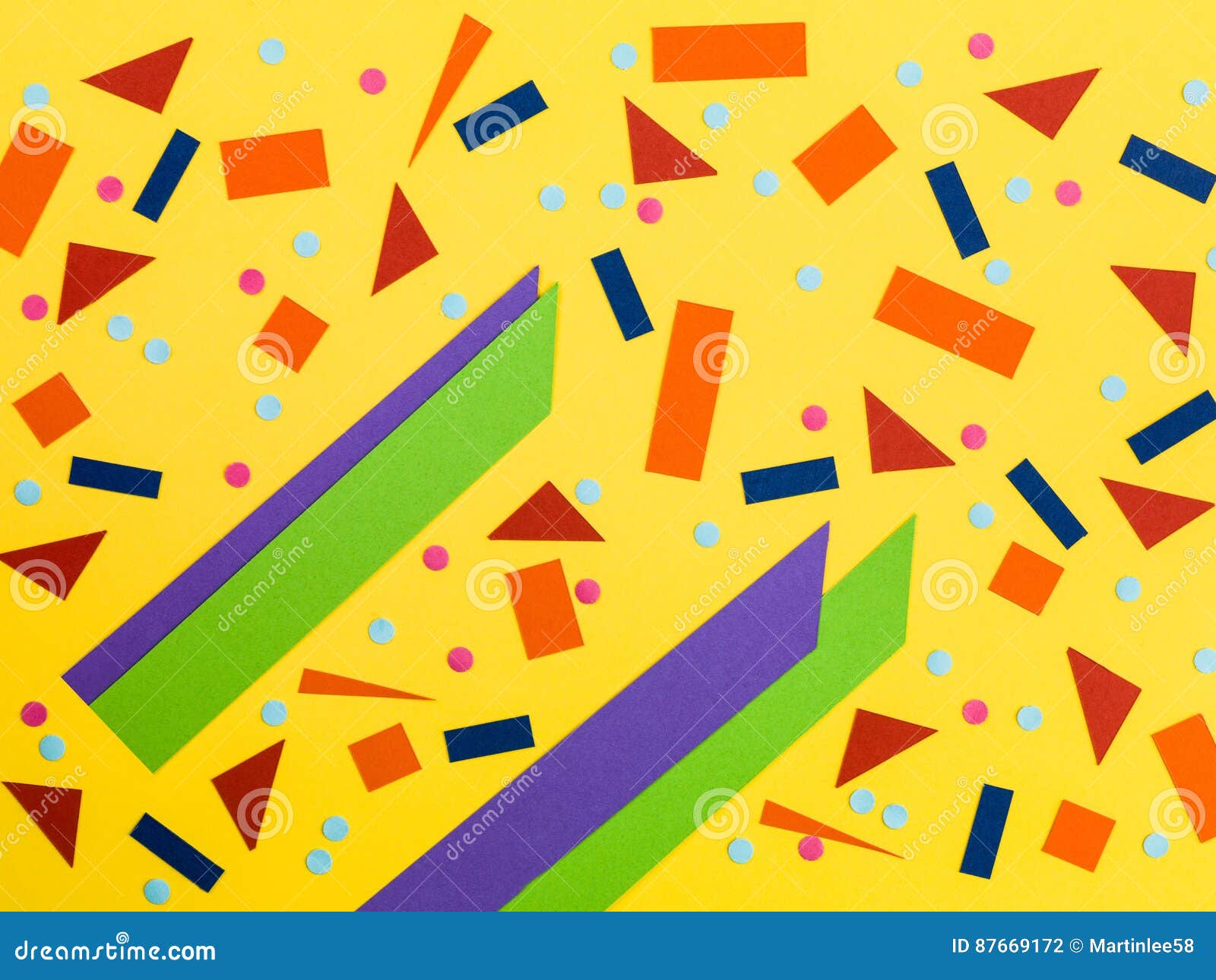 Random Pattern of Bold Colours in Geometric Shapes Stock Illustration ...
